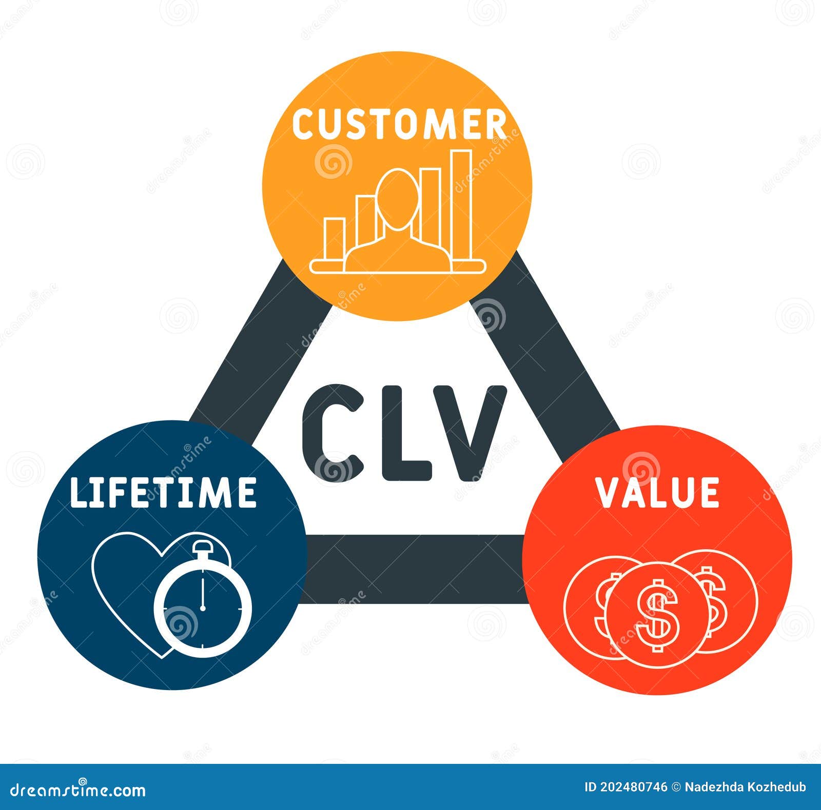 CLV - Customer Lifetime Value Acronym, Business Concept. Stock Vector ...