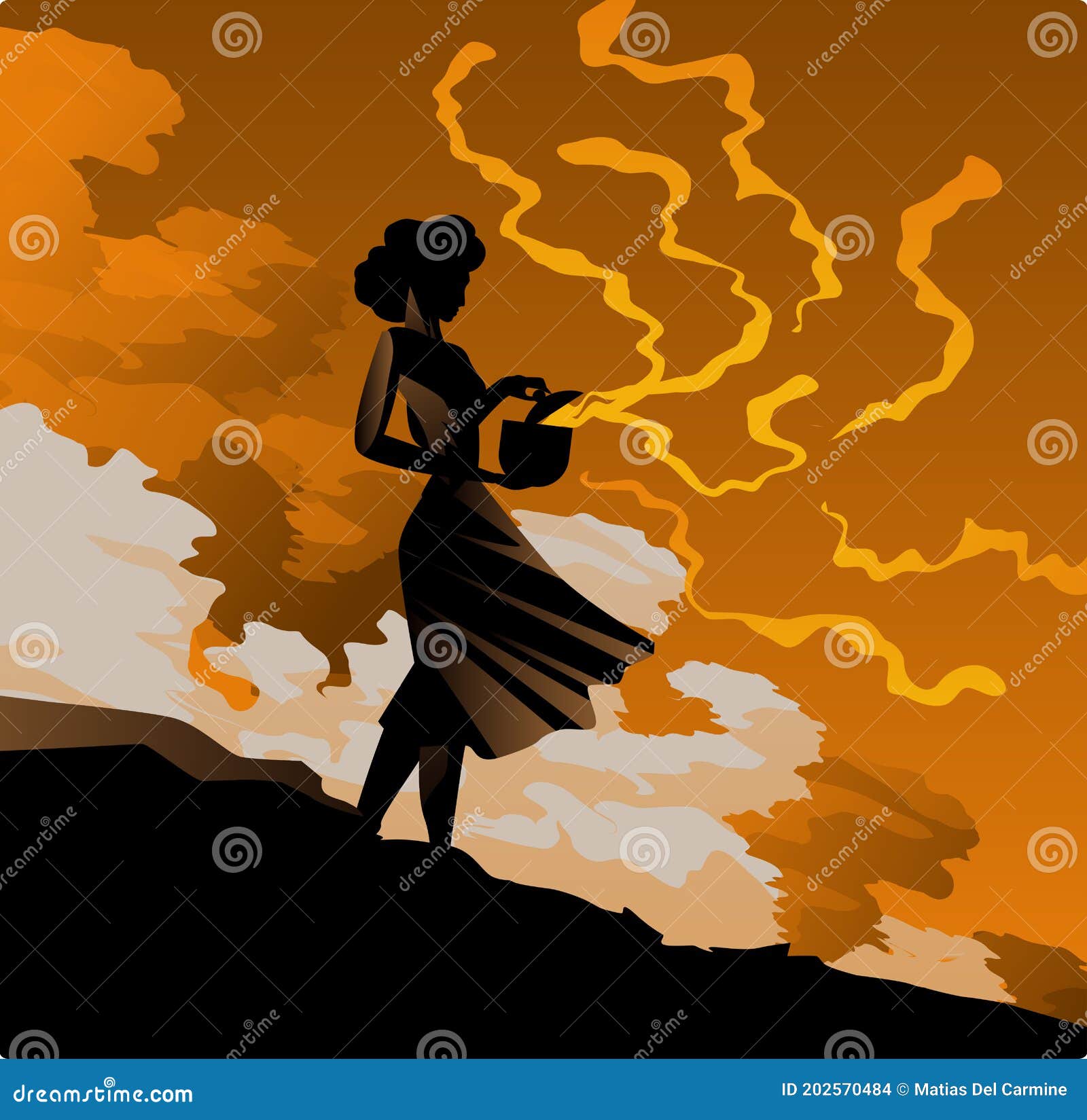 Greek Mythology Pandora Opening the Sin Box Stock Vector - Illustration ...
