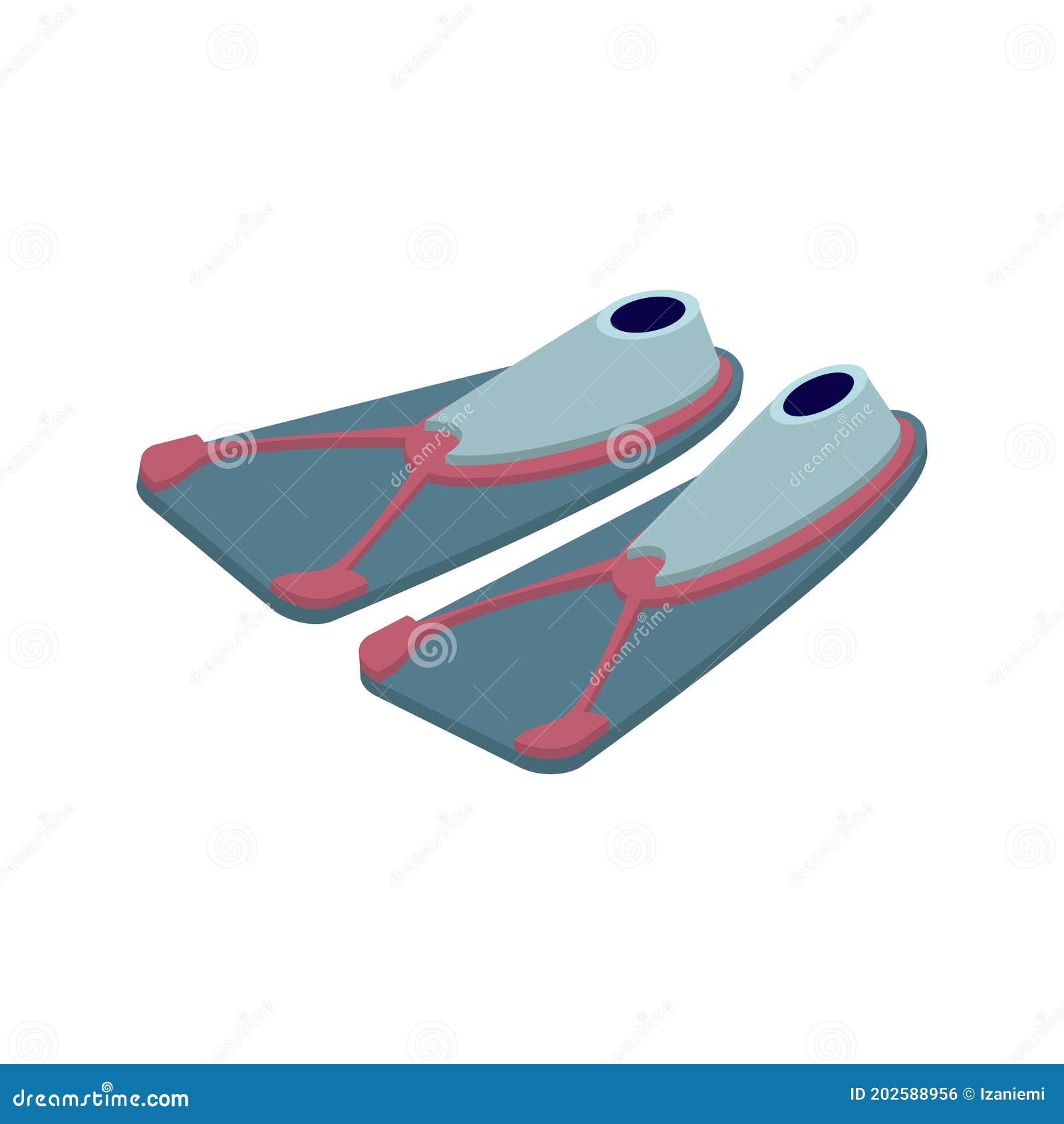 Flippers - Isometric Vector Illustration Stock Vector - Illustration of ...