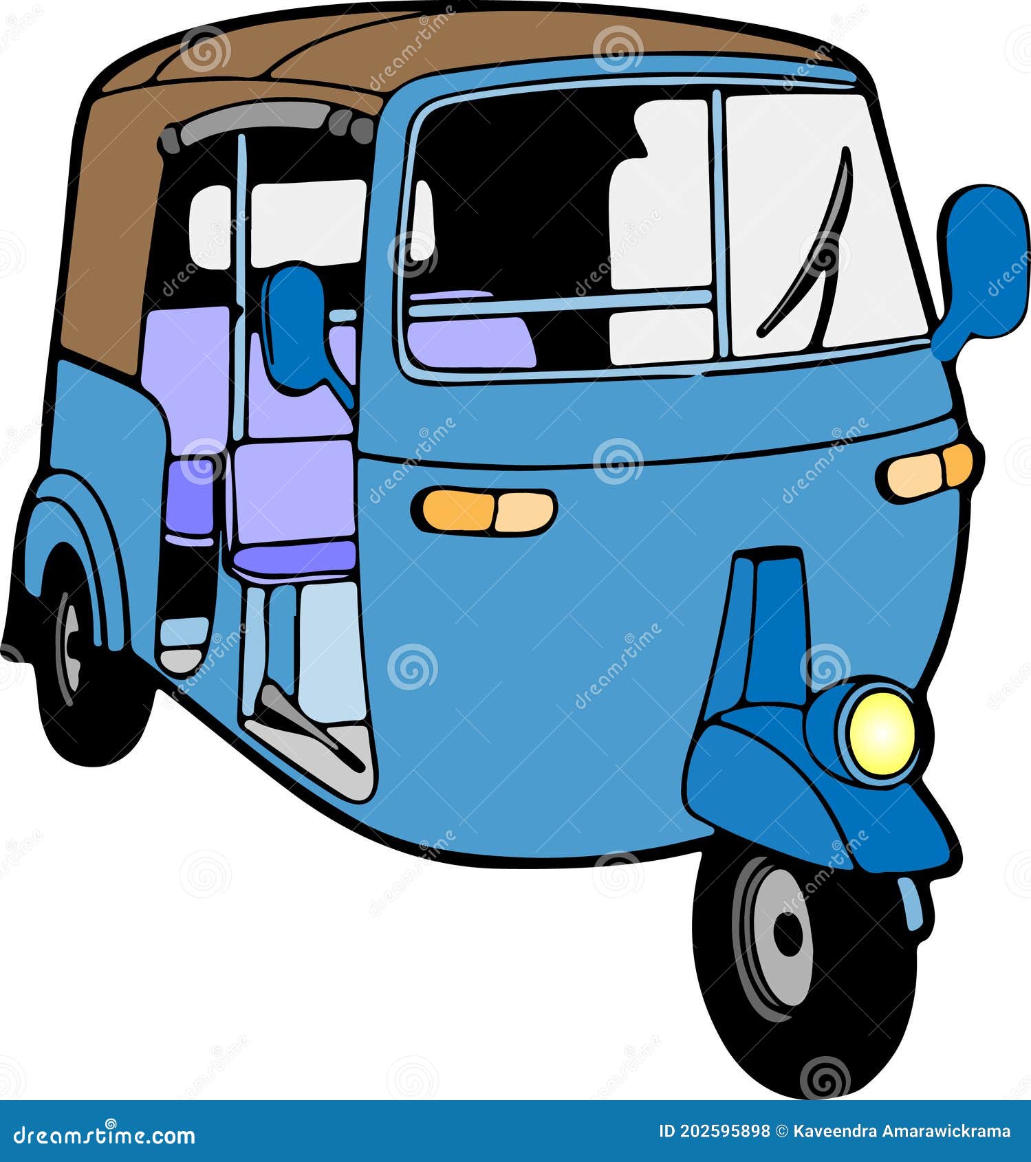 Three Wheeler Illustration on White Stock Vector - Illustration of hand ...