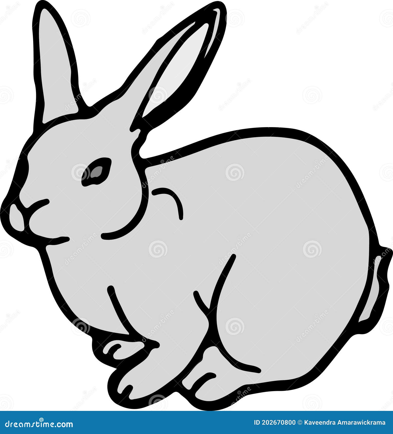 Cartoon Rabbit Illustration on White Stock Vector - Illustration of ...