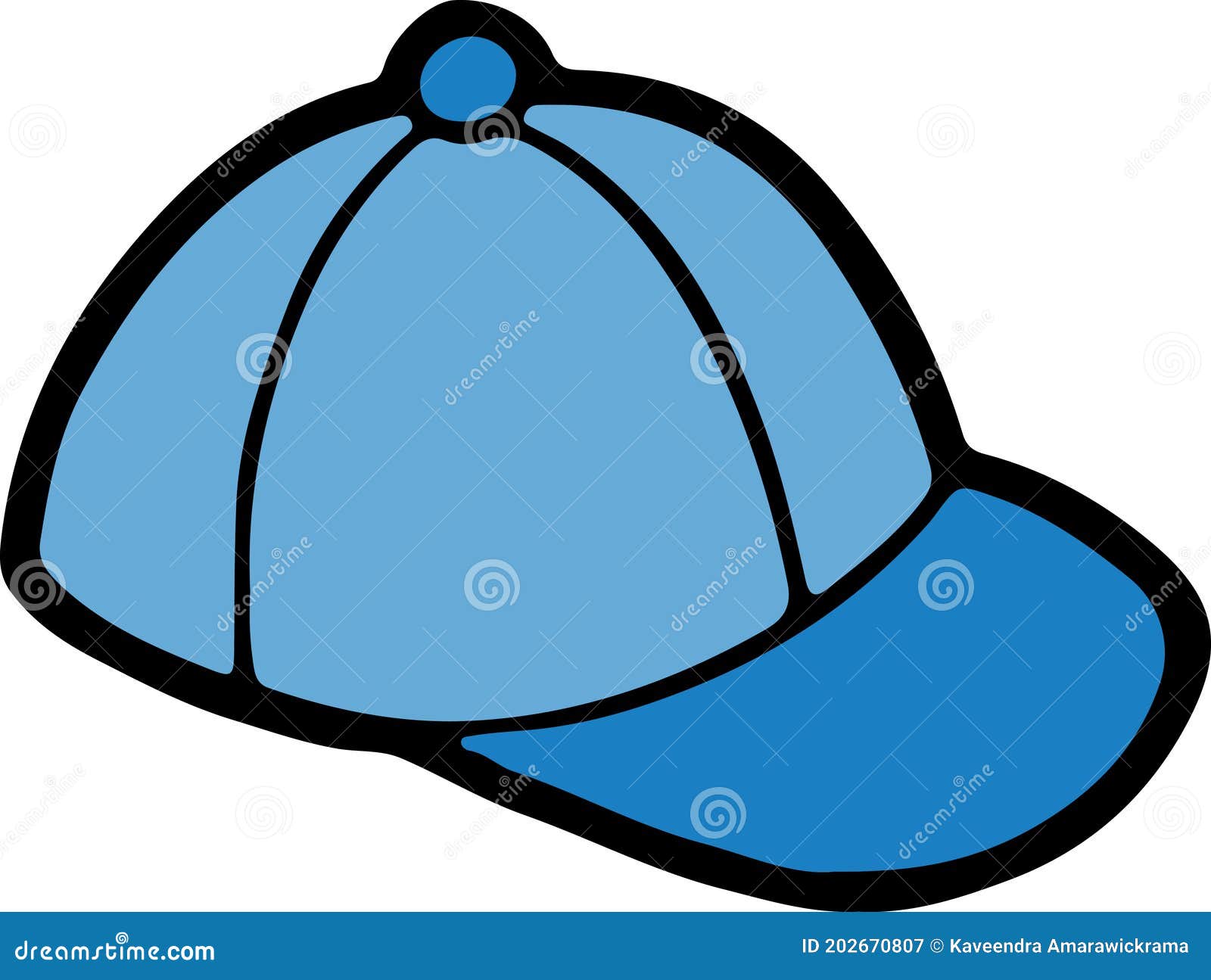 Blue Cap Illustration on White Stock Vector - Illustration of draw ...
