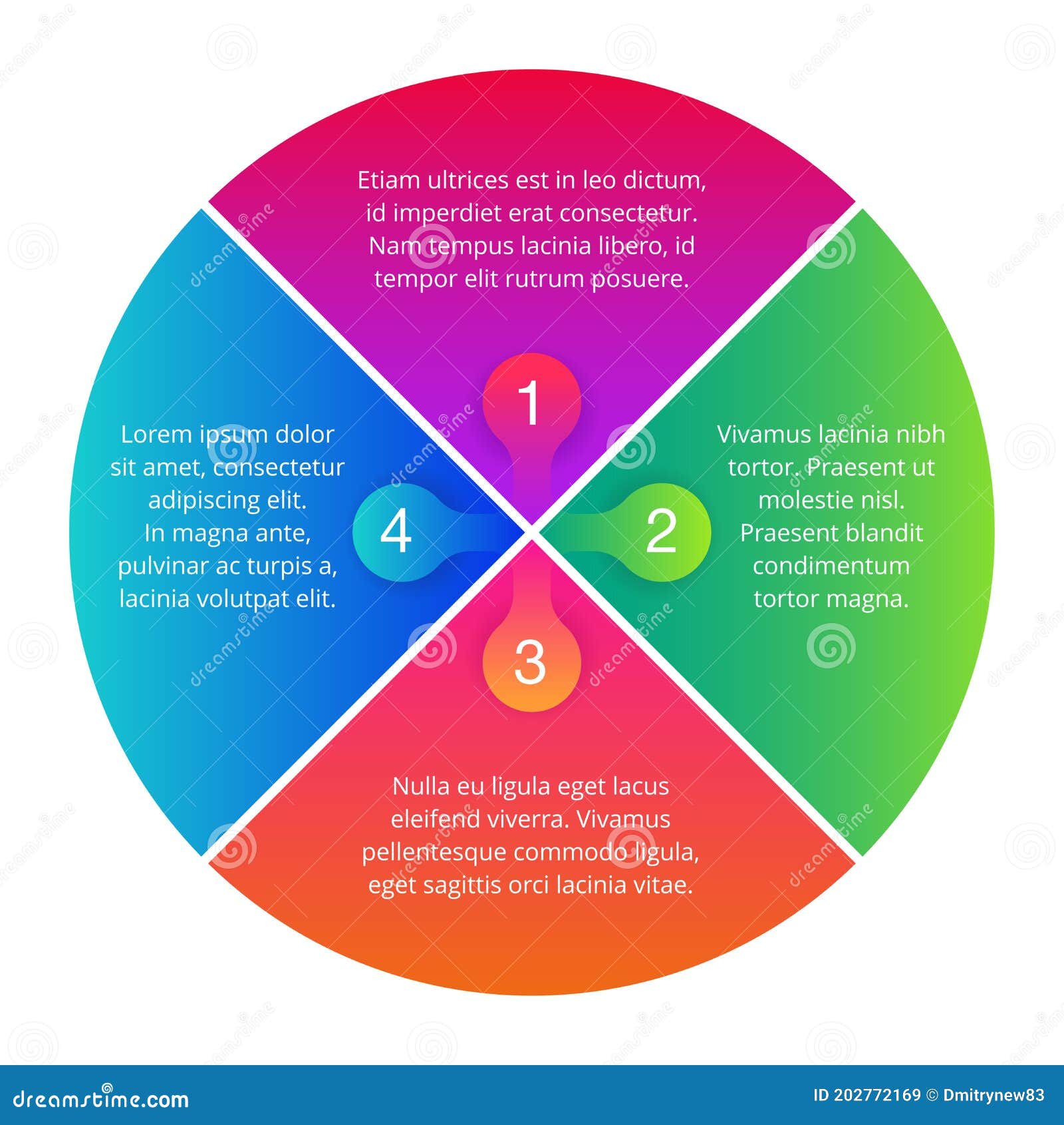 Infographics with Four Steps in Segment Form Stock Vector ...