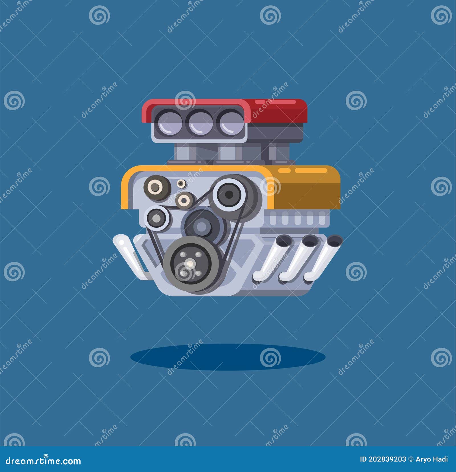 Car Engine Turbo Symbol Concept in Cartoon Illustration Vector Stock ...