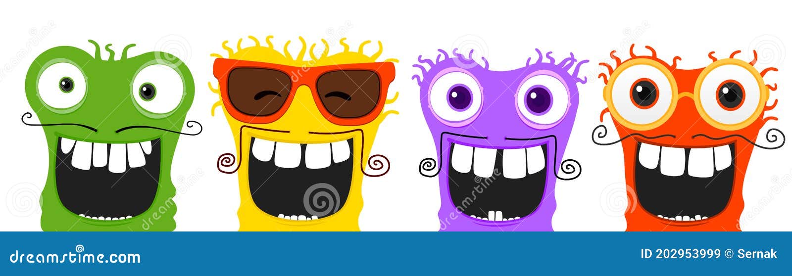 Happy Red Monster Excited. Vector Illustration Of Hairy Round Troll ...