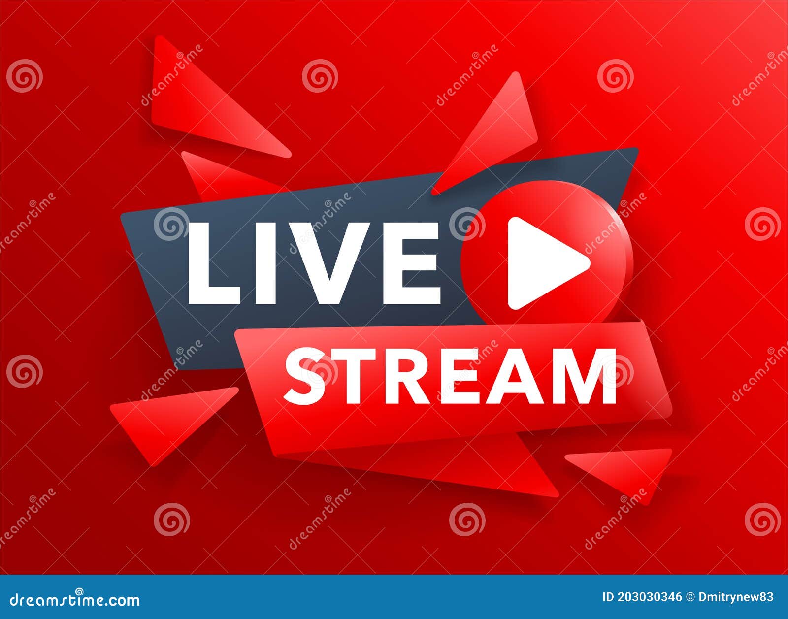 Live Stream Banner for Video Bloggers or Webinars Stock Vector ...