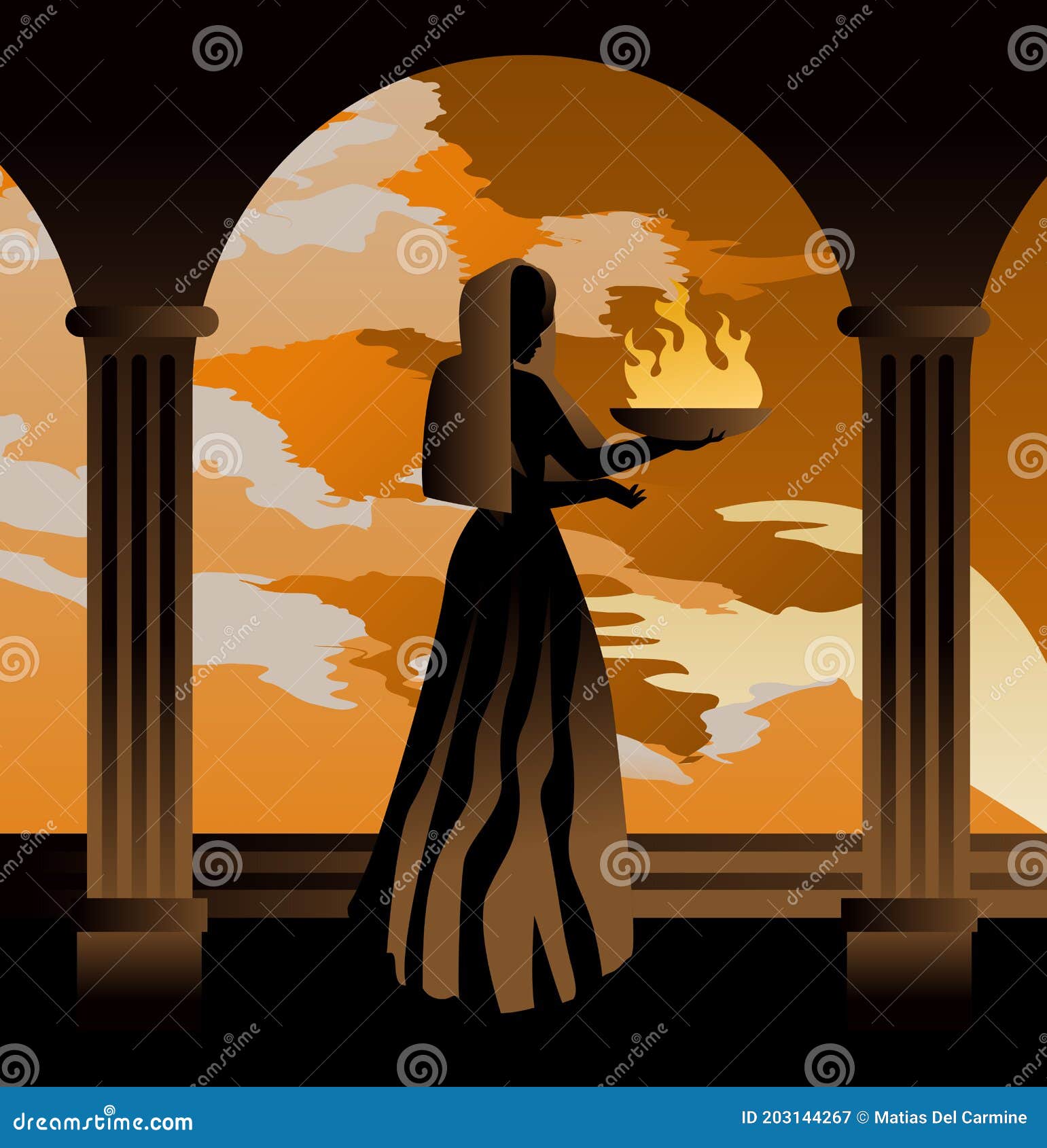 Hestia Greek Mythology Goddess of Home Stock Vector - Illustration of ...