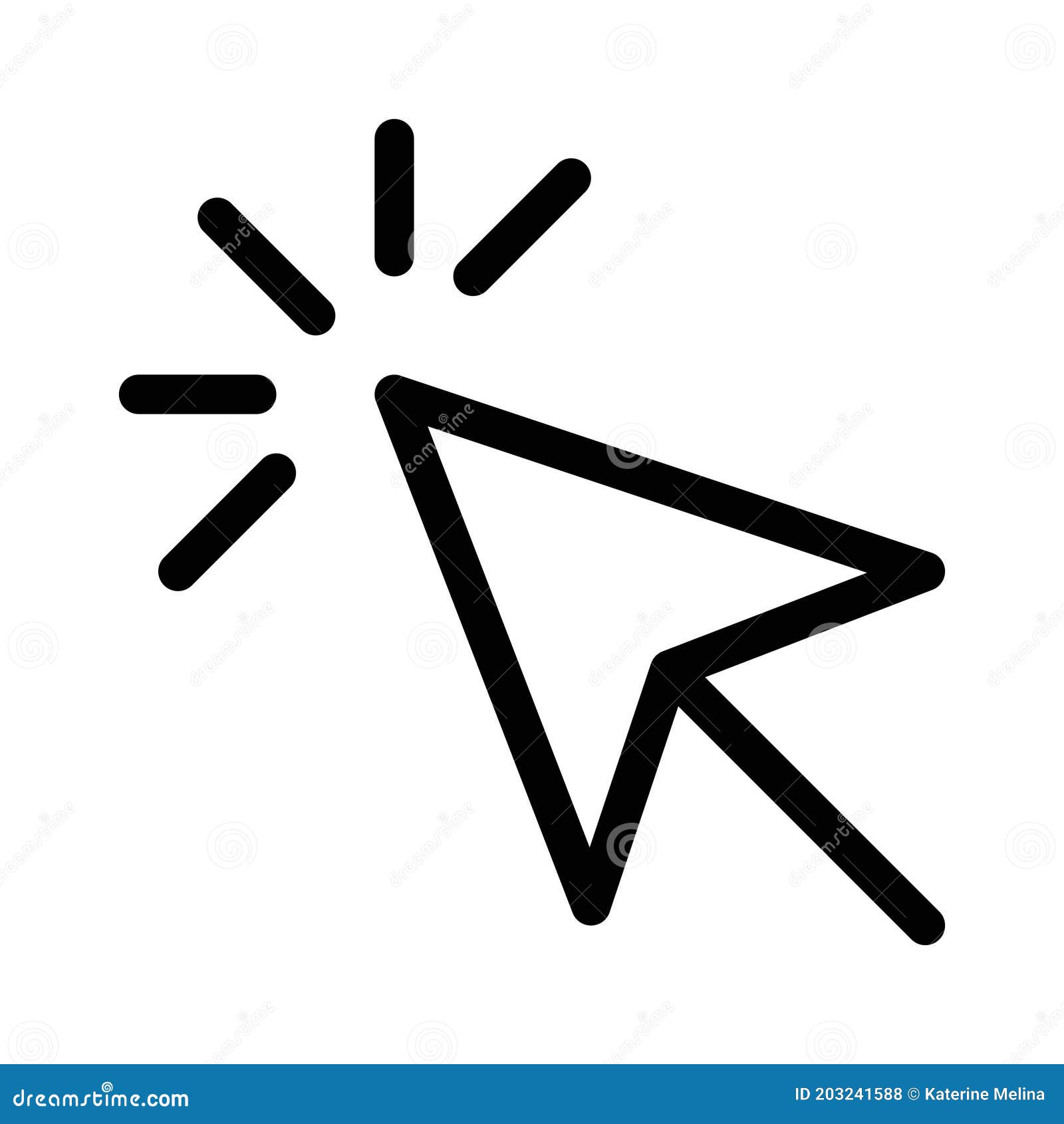 Cursor Line Icon. Vector Symbol in Modern Flat Style on White ...