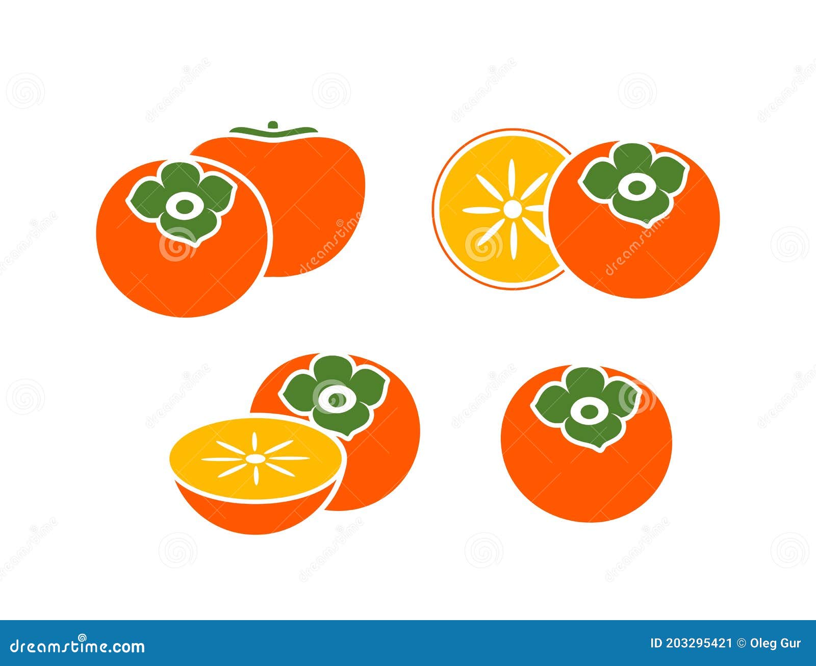 Persimmon Logo Design Cartoon Vector | CartoonDealer.com #75787193