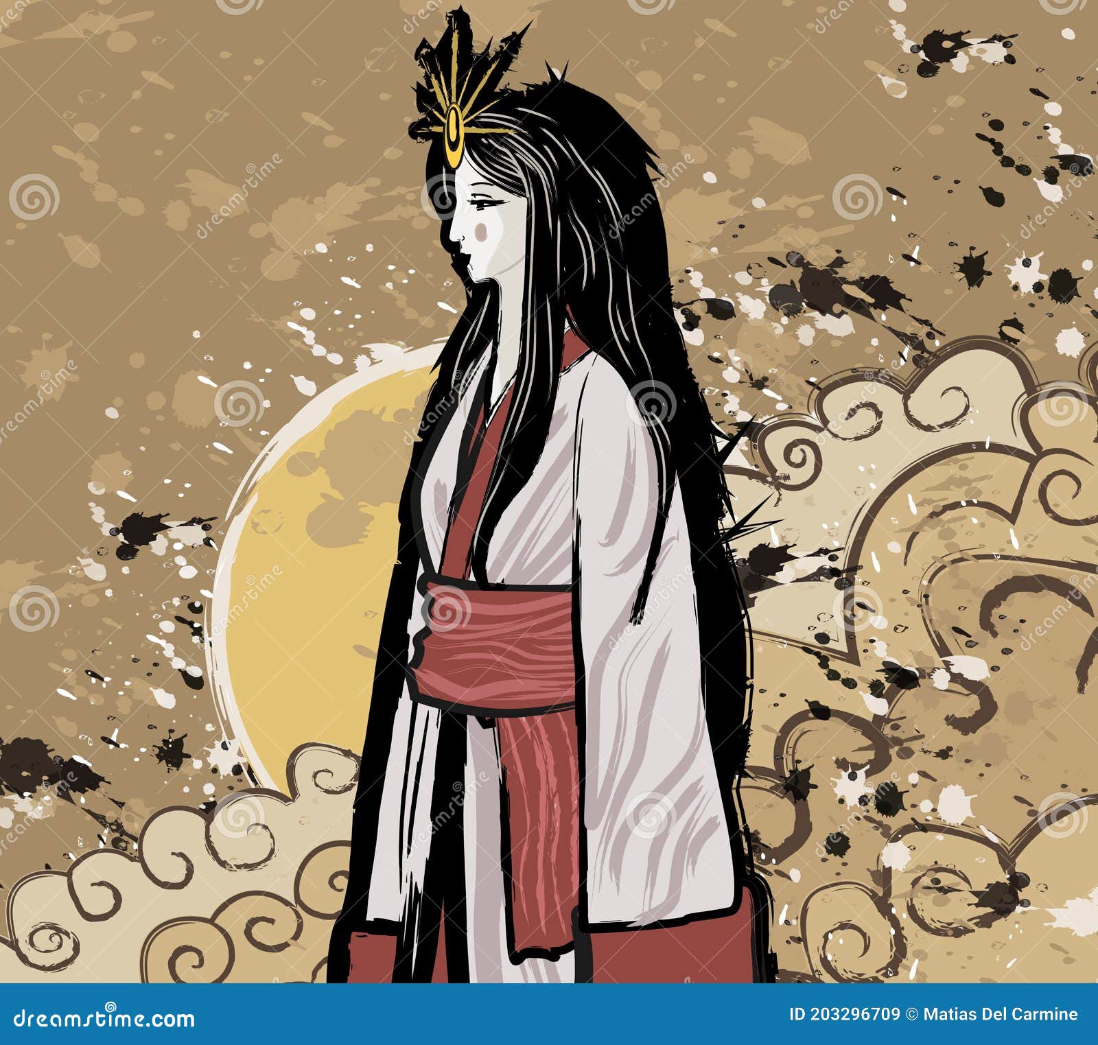 Amaterasu Shinto Sun Mythology Goddess Stock Vector - Illustration of ...