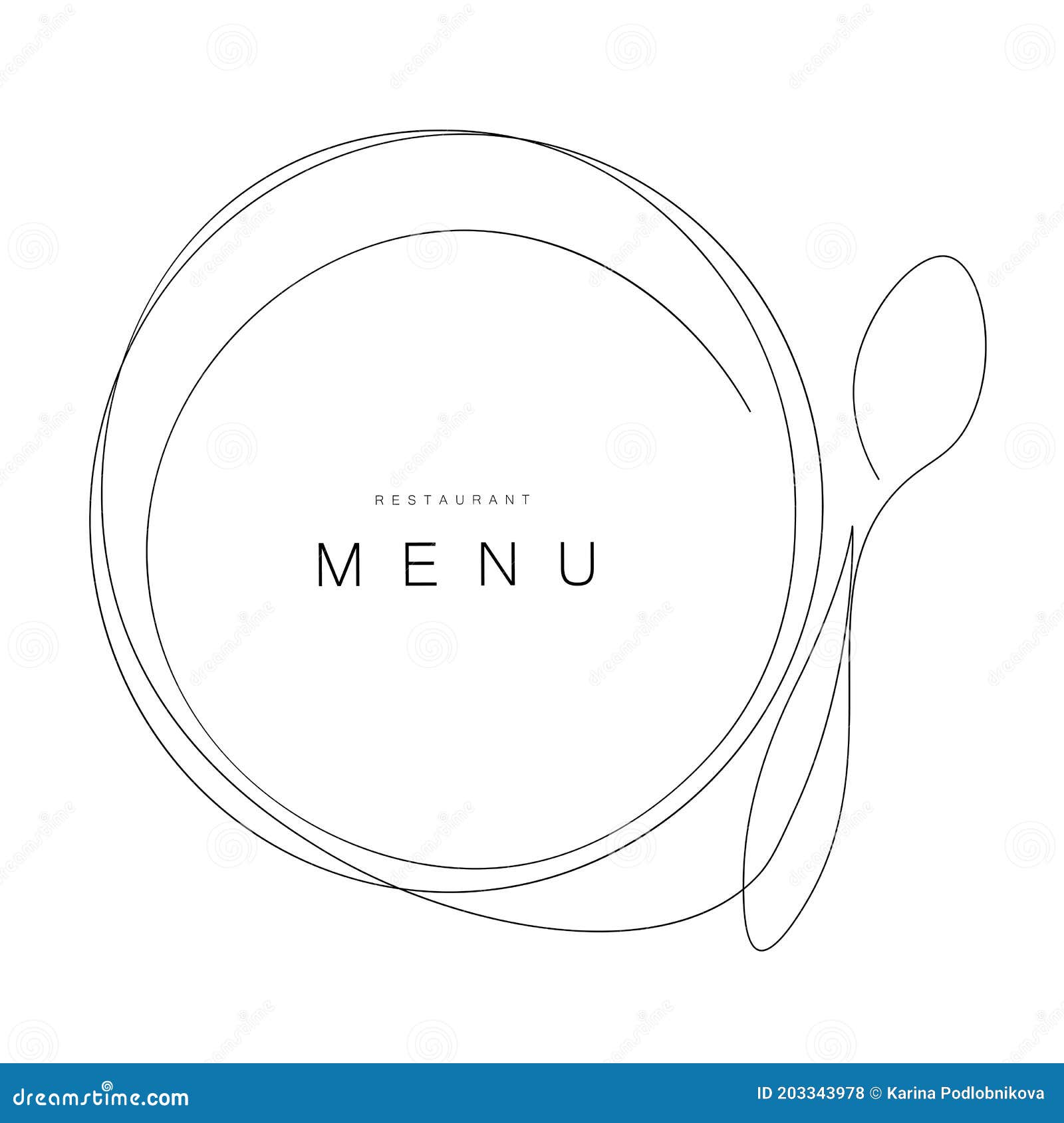 Restaurant Menu Background, Line Draw Stock Illustration - Illustration ...