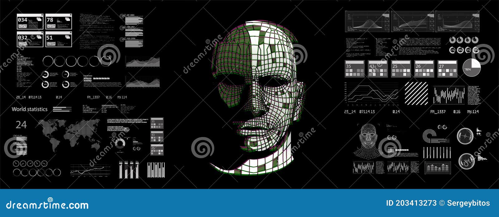 Hackathon HUD Hologram Cyberpunk Style Banner. Neon Tech Hackathon ...