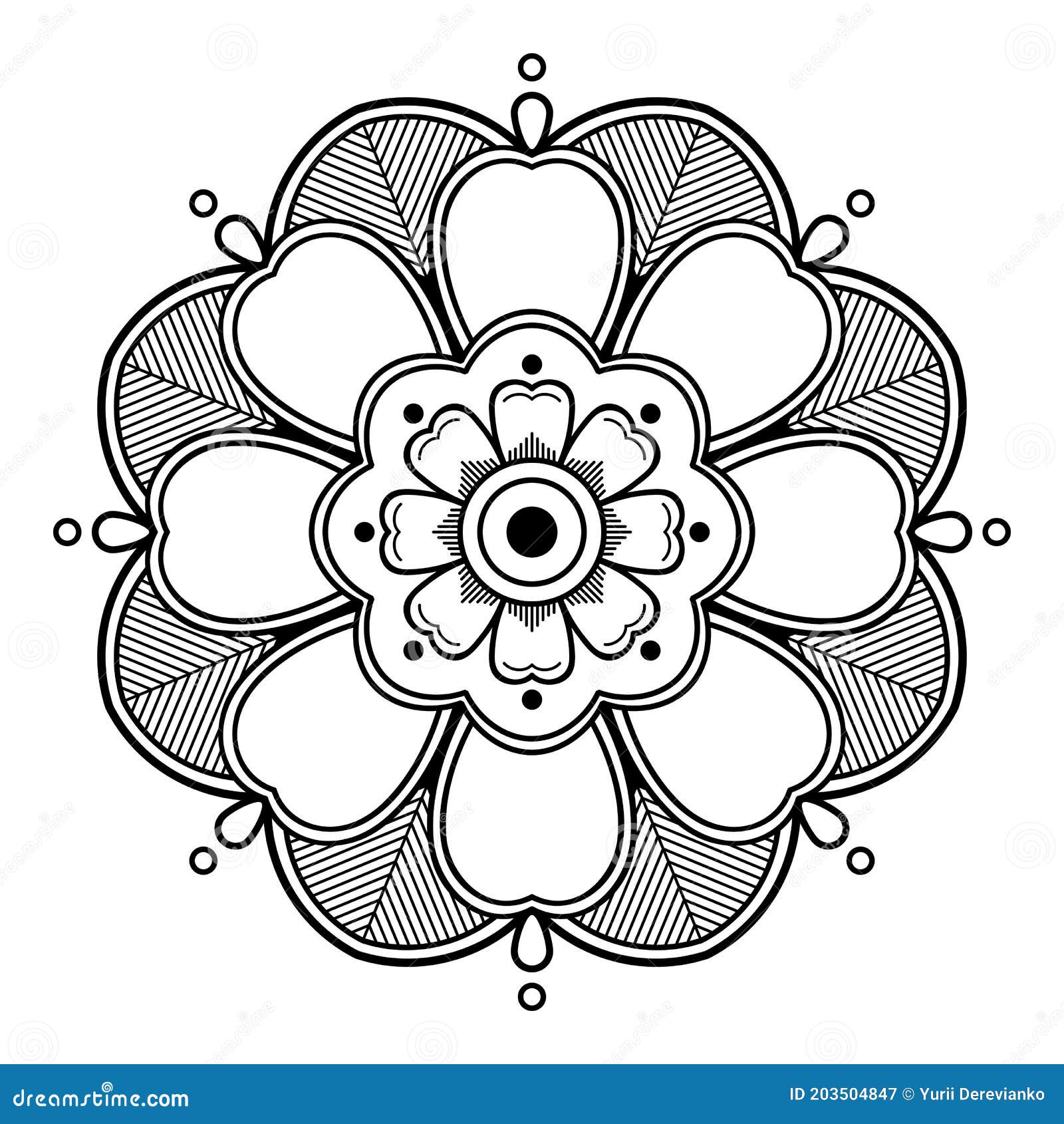 Flower-shaped mandala stock illustration. Illustration of floral ...