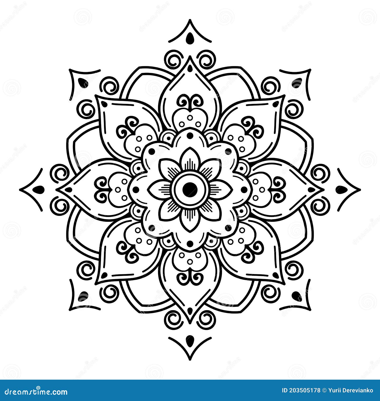 Flower-shaped mandala stock illustration. Illustration of graphic ...