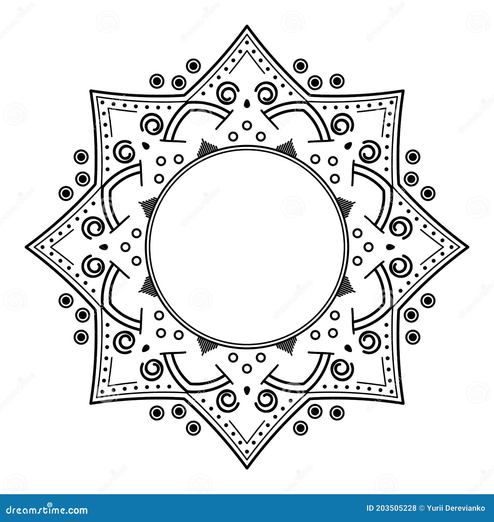 Flower-shaped mandala stock illustration. Illustration of drawn - 203505228