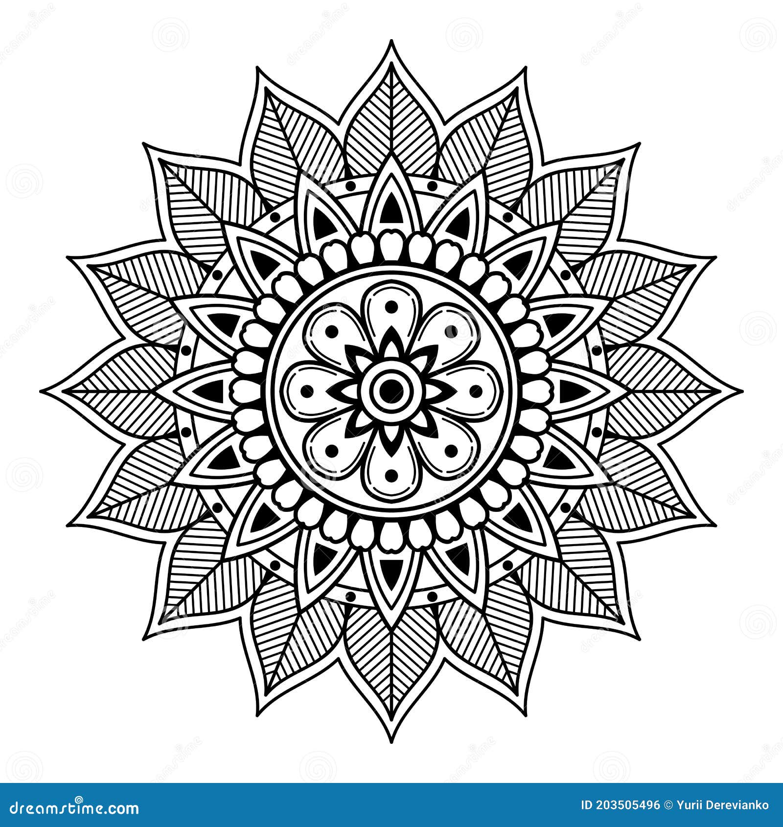 Flower-shaped mandala stock illustration. Illustration of flower ...