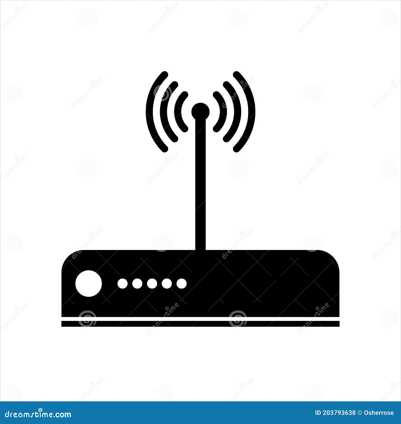 Router Icon. Internet Network Modem Symbol. Black Isolated Vector ...