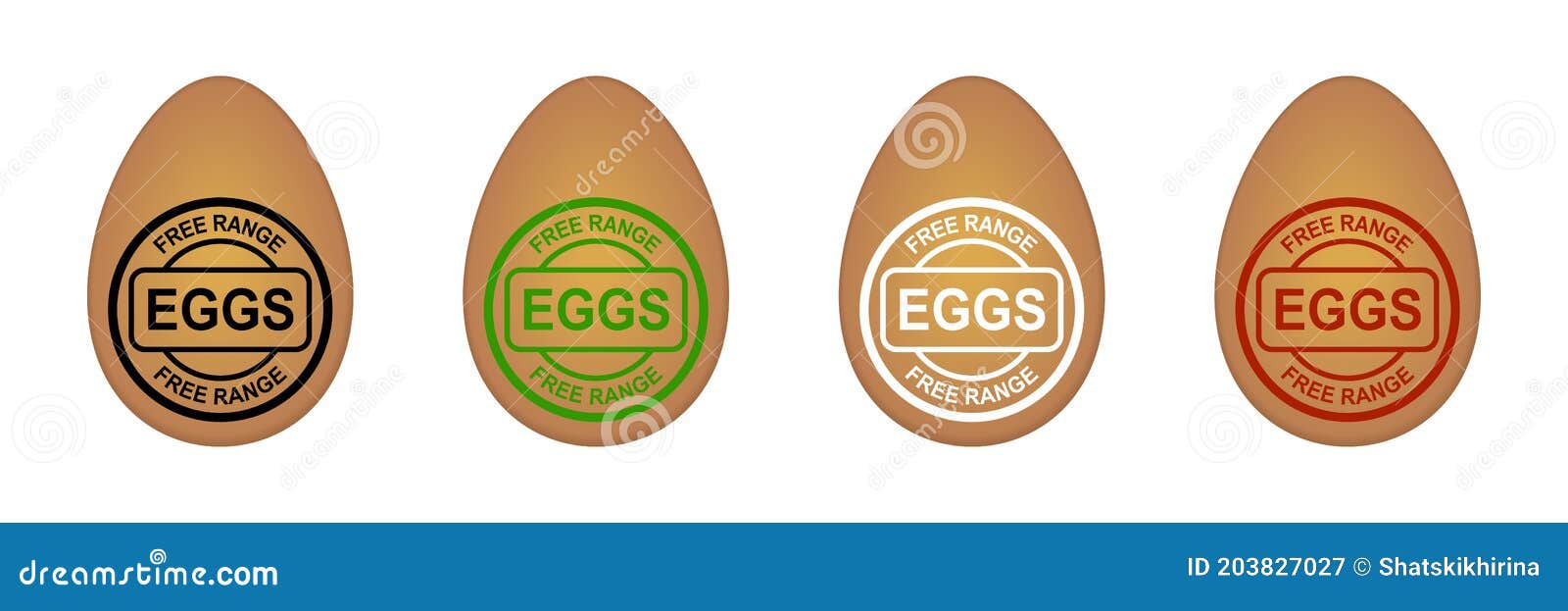 Free Range Eggs Logo. 3d Brown Egg with Stamp on it. Farm Fresh Product ...