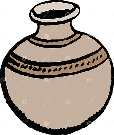 Clay Pot Illustration on White Stock Vector - Illustration of logo ...