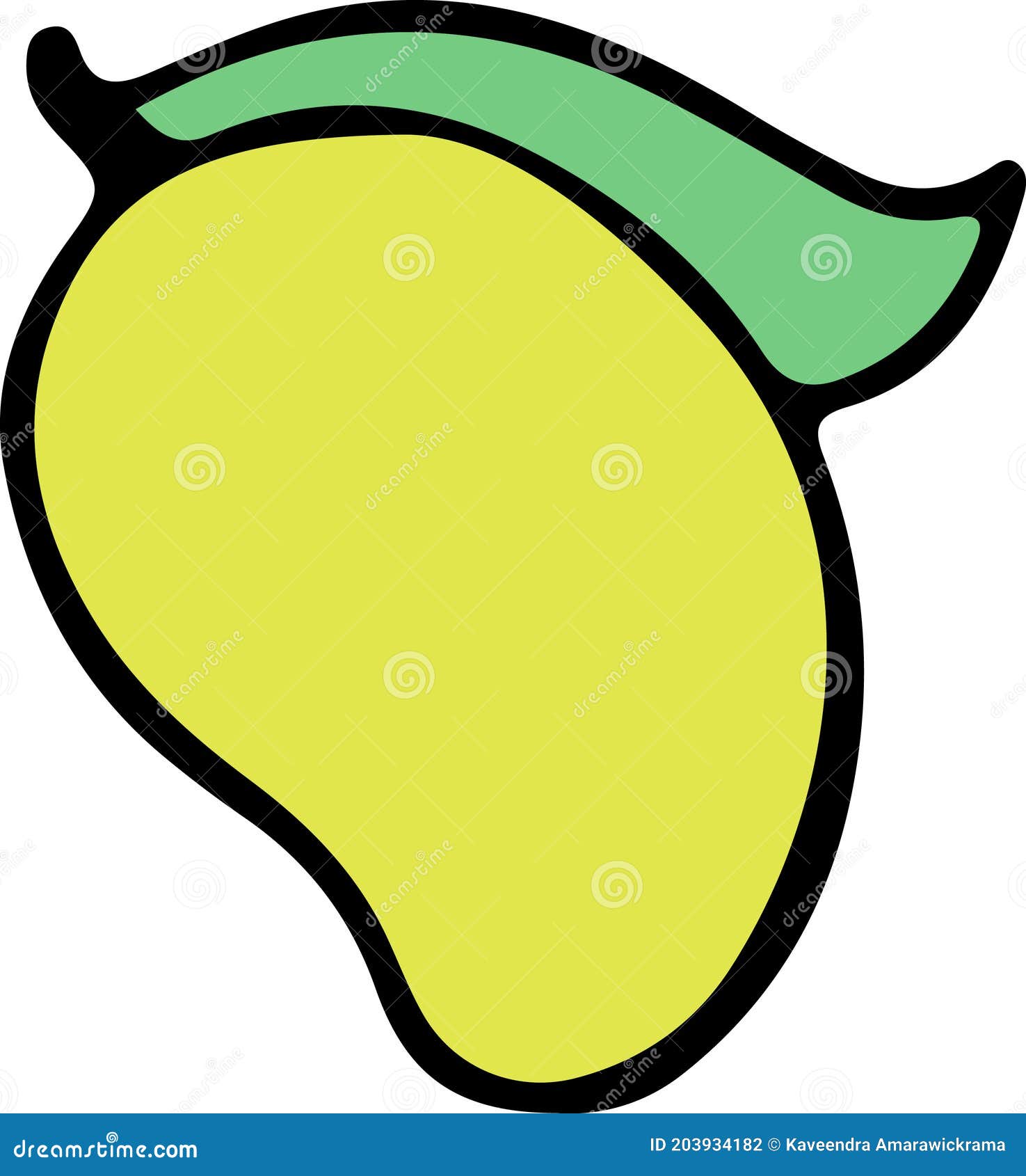 Mango Illustration For Coloring Book Template, Mango For Kids Worksheet ...