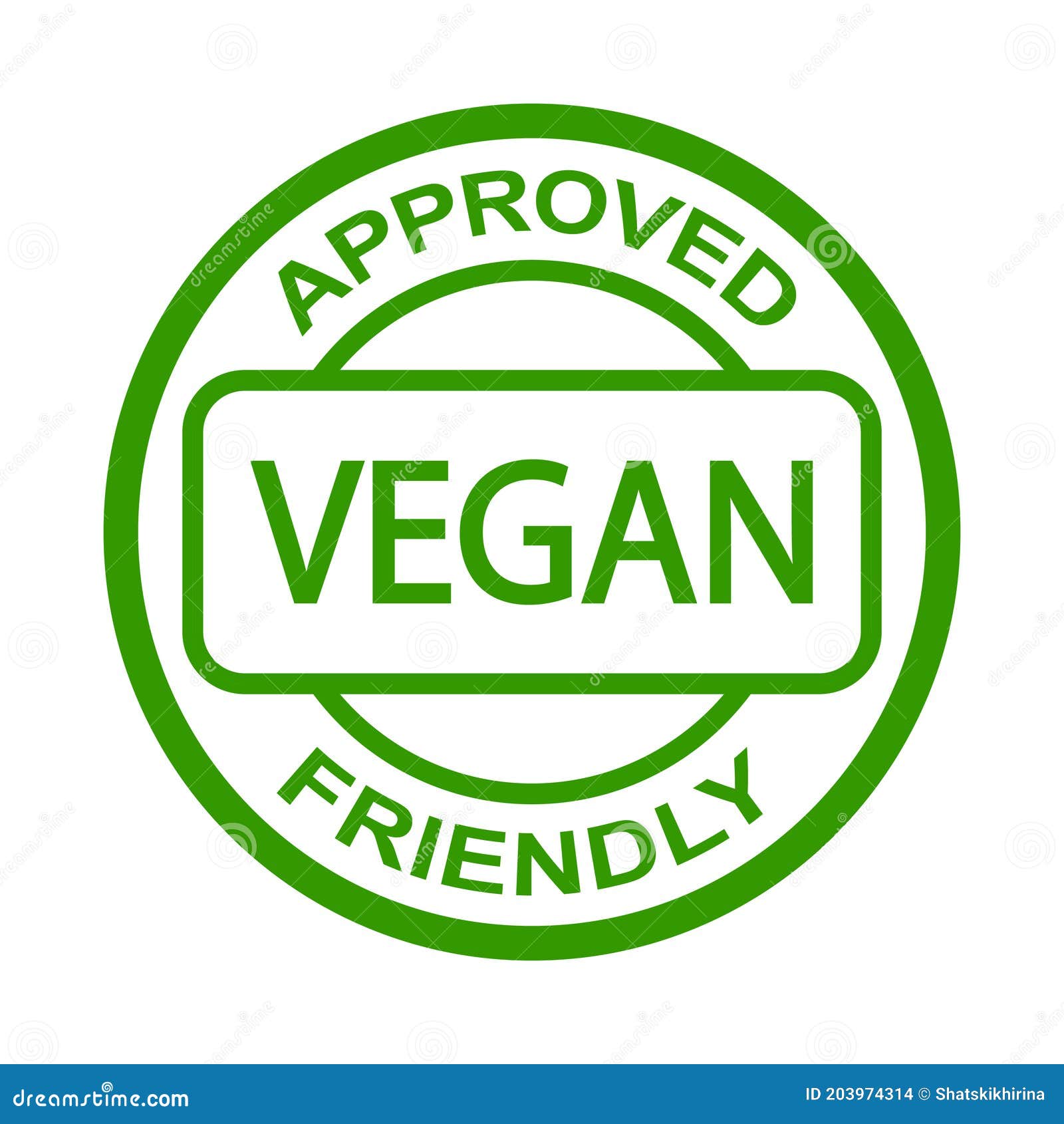 Vegan. Plant Based Vegeterian Food Product Label. Green Round Rubber ...
