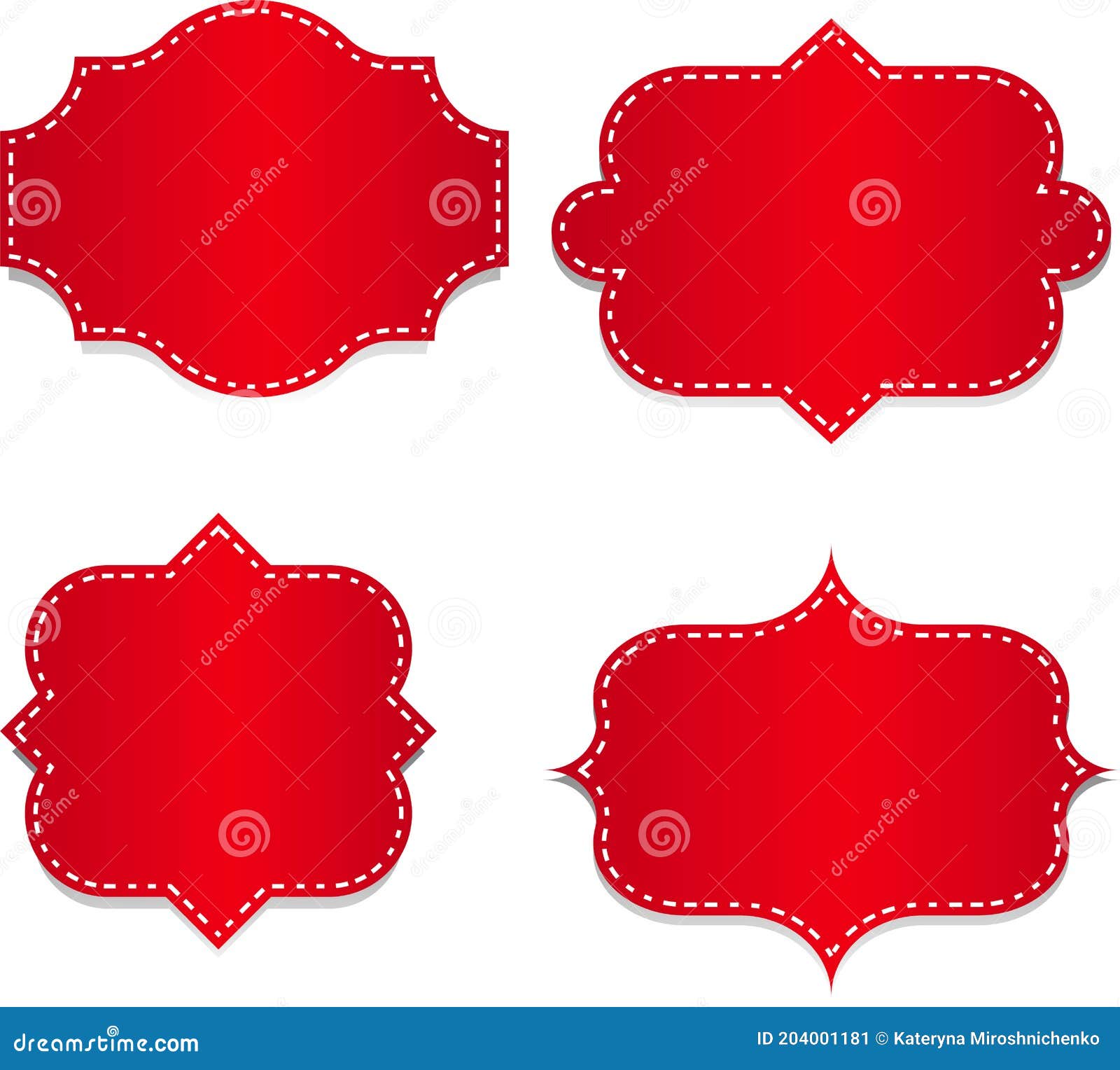 Red Labels Gradient Vector Bright Set Stock Vector - Illustration of ...