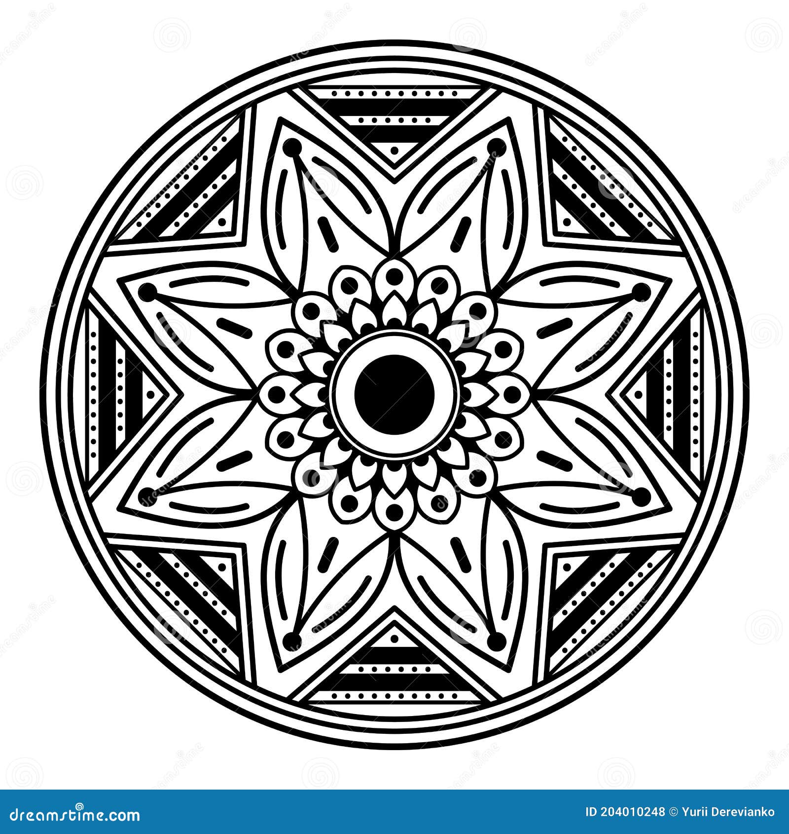 Flower-shaped mandala stock illustration. Illustration of flower ...