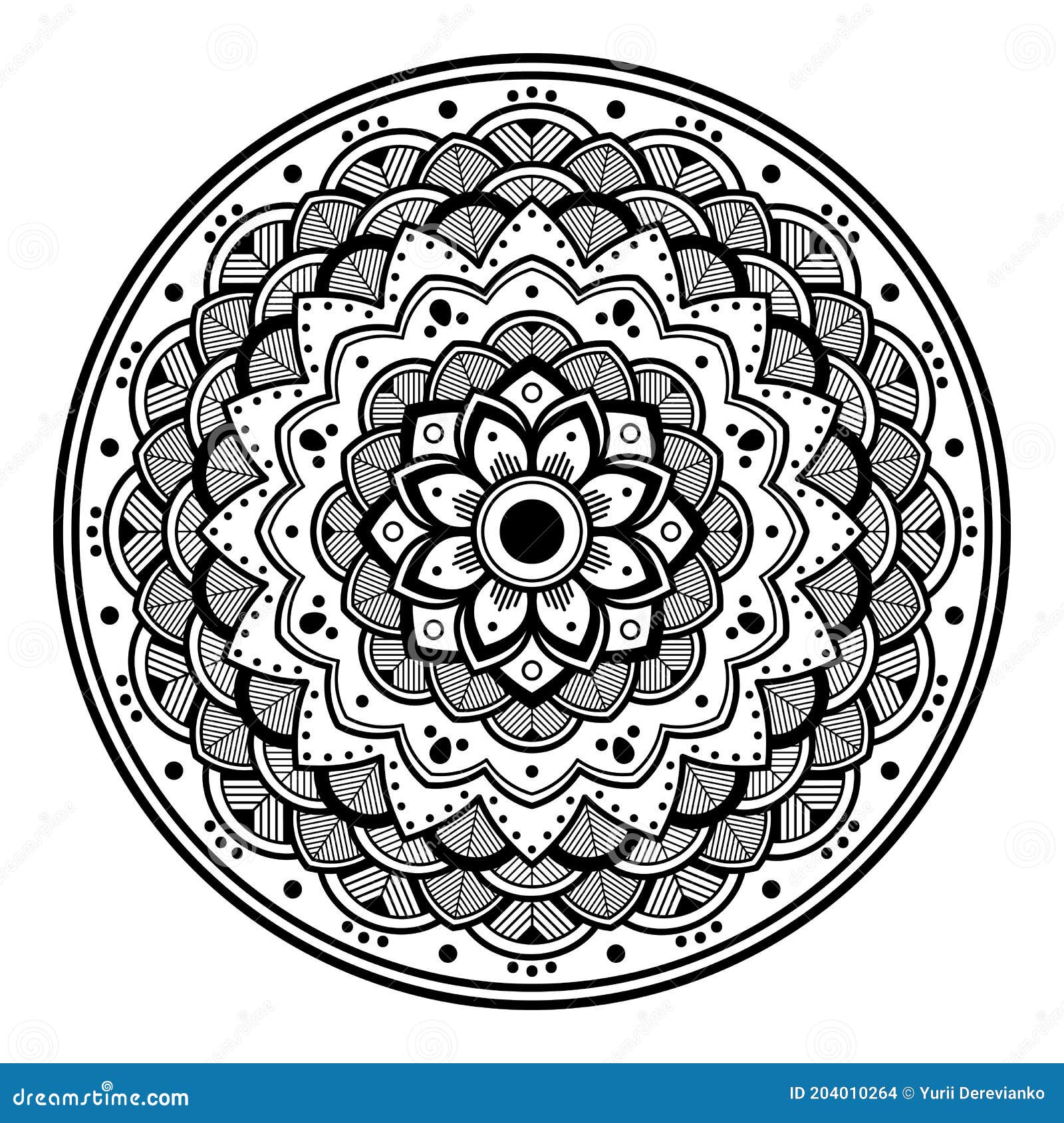 Flower-shaped mandala stock illustration. Illustration of element ...