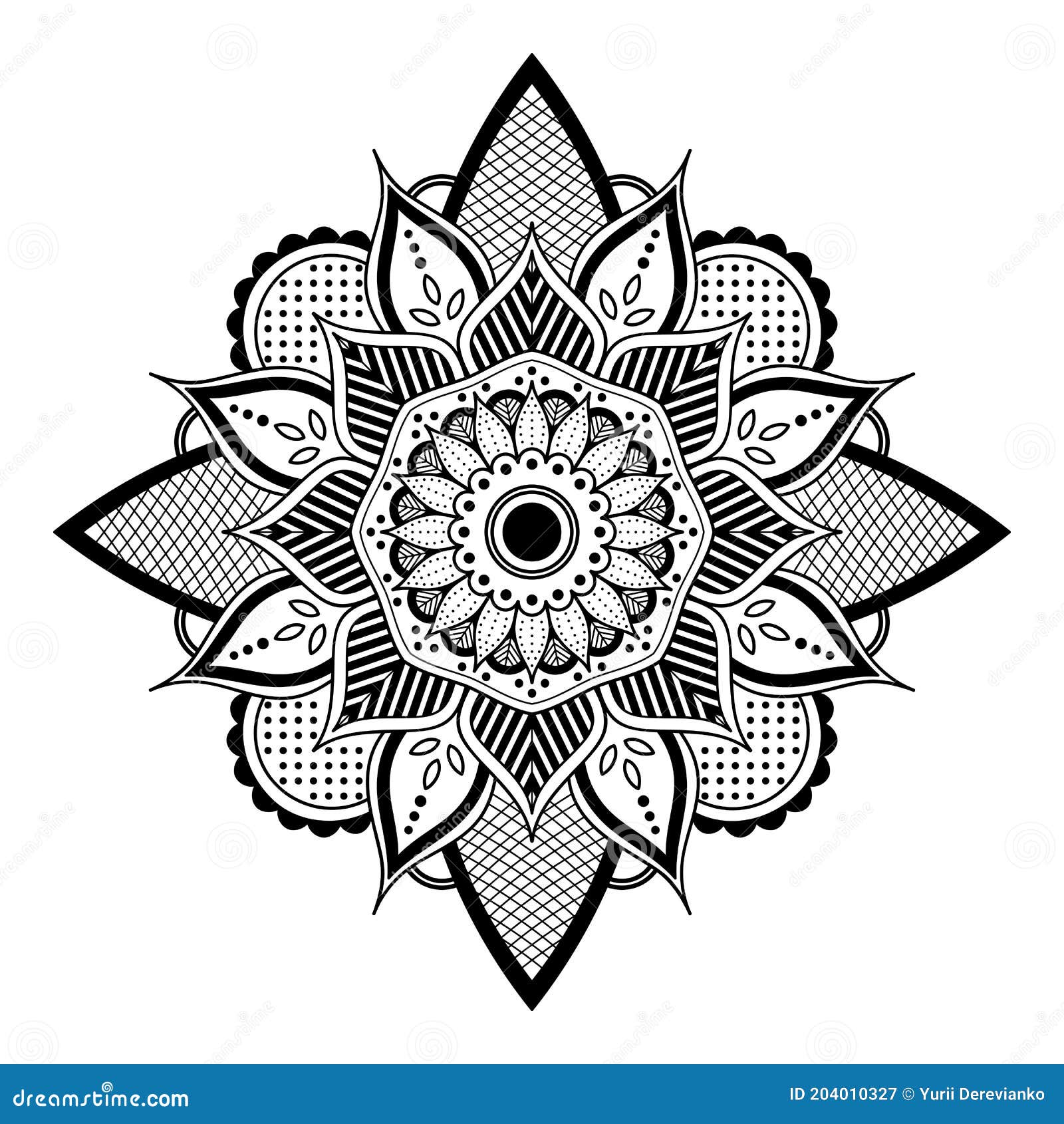 Flower-shaped mandala stock illustration. Illustration of antistress ...