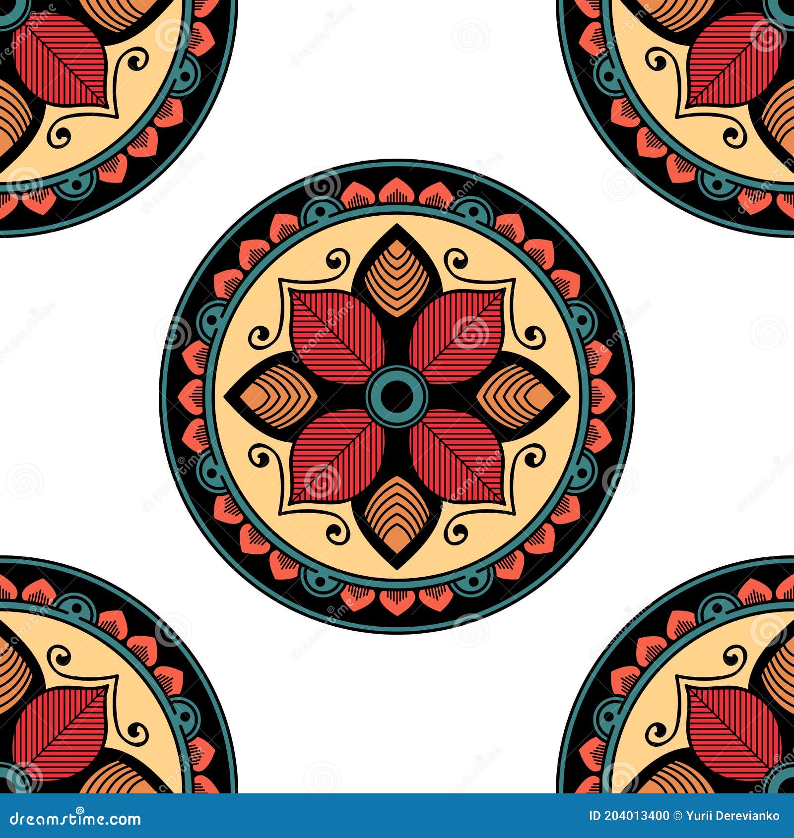 Hand drawn round ornament stock illustration. Illustration of frame ...