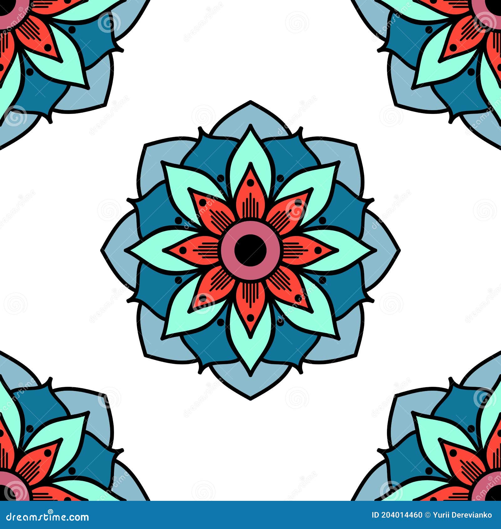 Flower-shaped mandala stock illustration. Illustration of circle ...