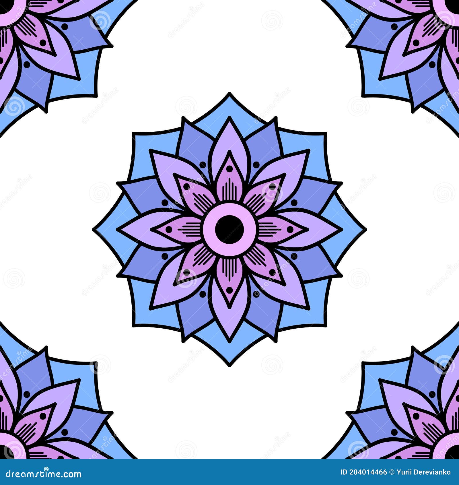 Flower-shaped mandala stock illustration. Illustration of hippie ...