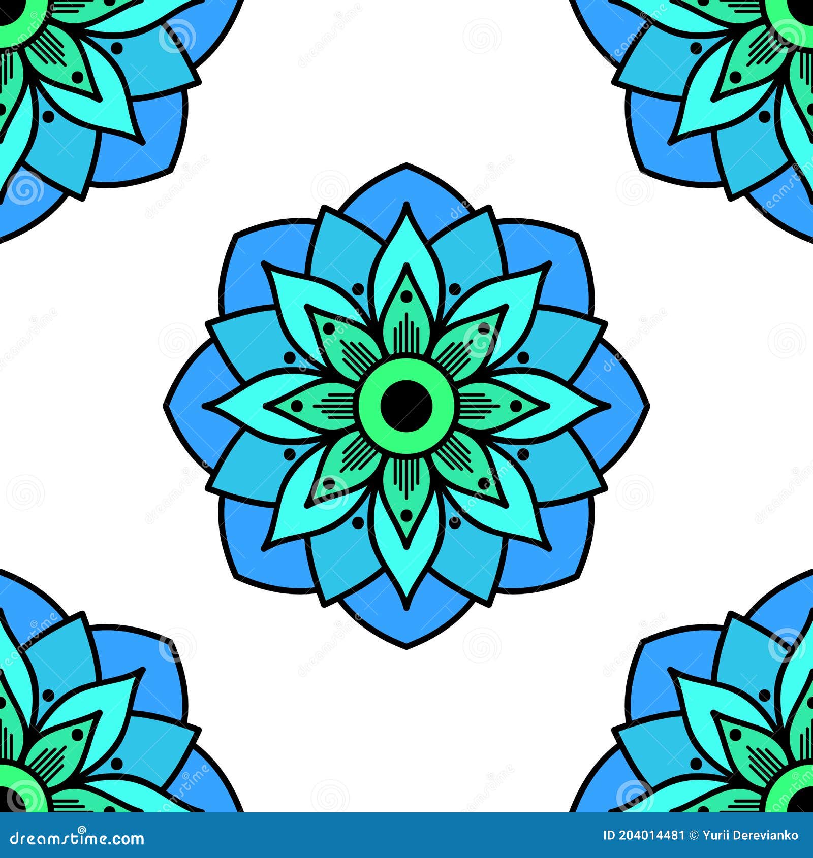 Flower-shaped mandala stock illustration. Illustration of card - 204014481
