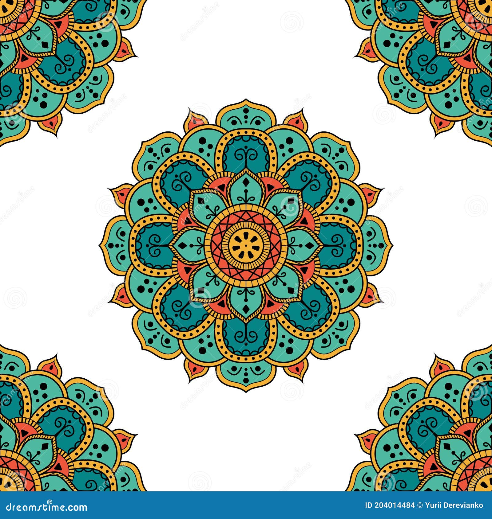 Flower-shaped mandala stock illustration. Illustration of flower ...