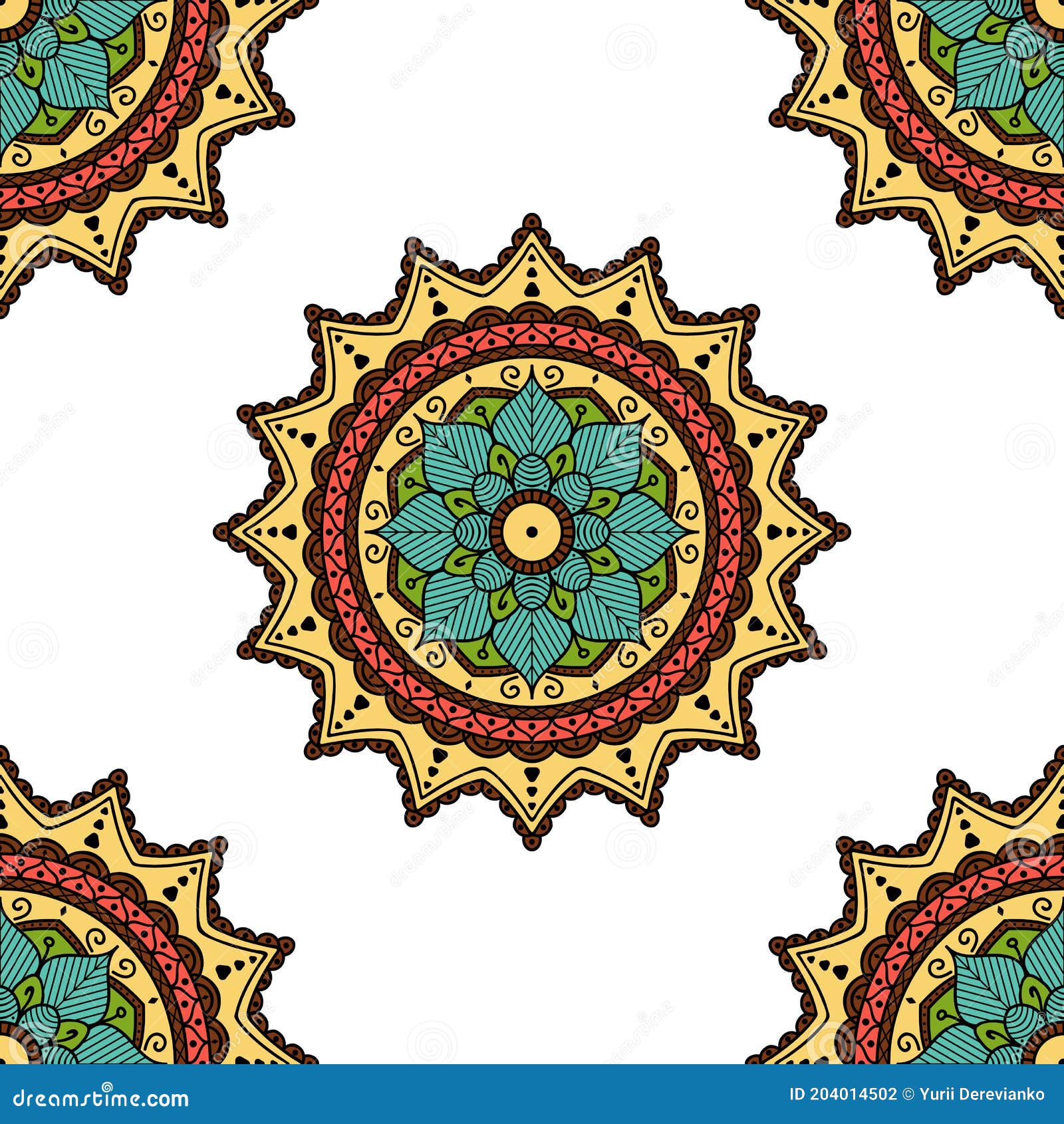 Flower-shaped mandala stock illustration. Illustration of card - 204014502