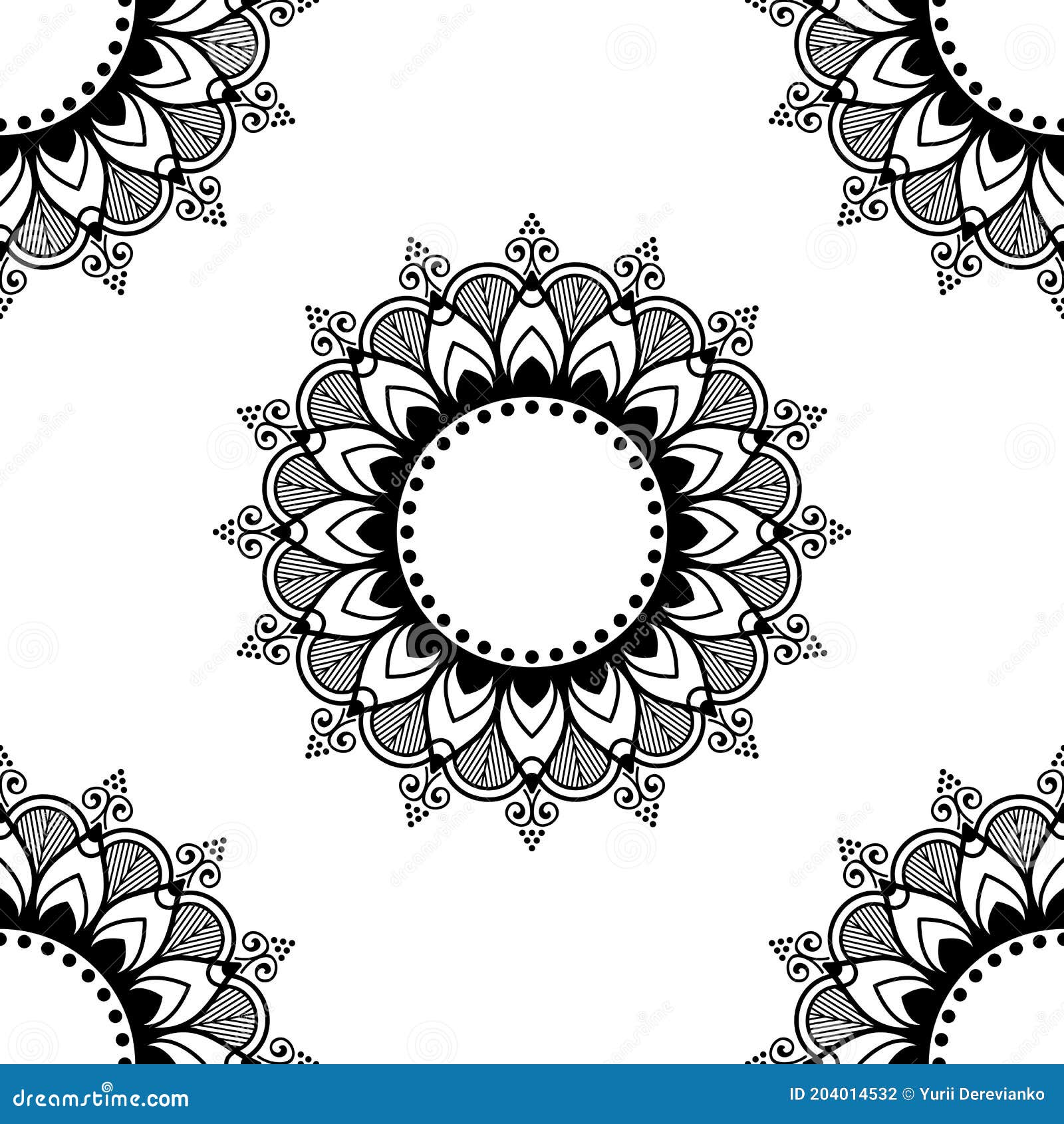 Flower-shaped mandala stock illustration. Illustration of drawn - 204014532