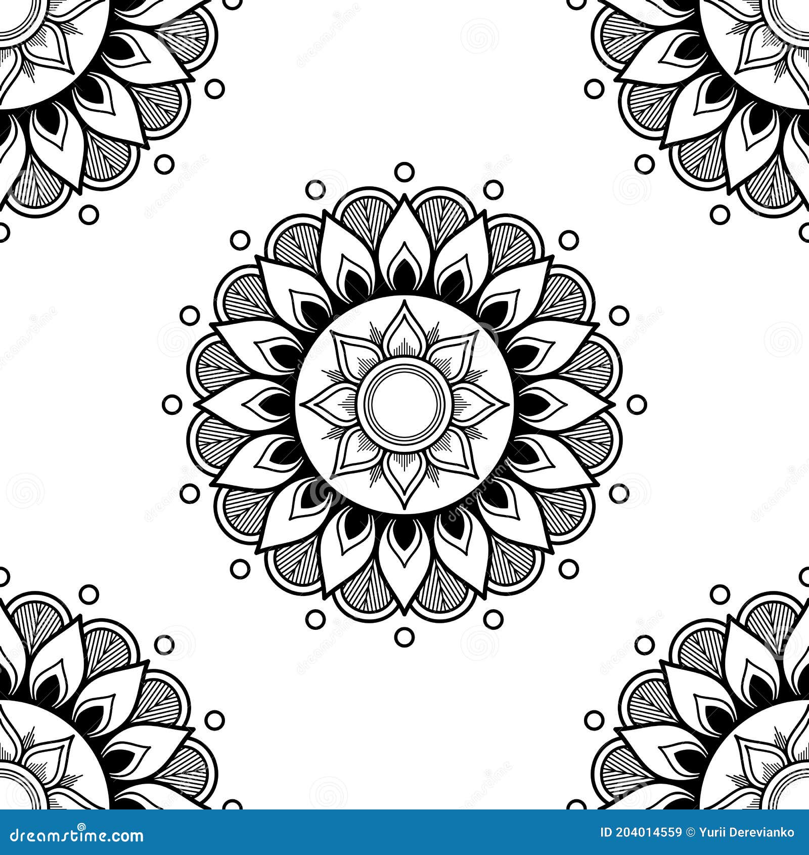 Flower-shaped mandala stock illustration. Illustration of lace - 204014559