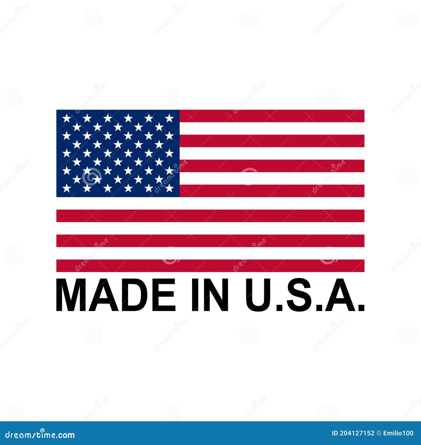 Made in USA Tag Label with American Flag, Vector Illustration Stock ...