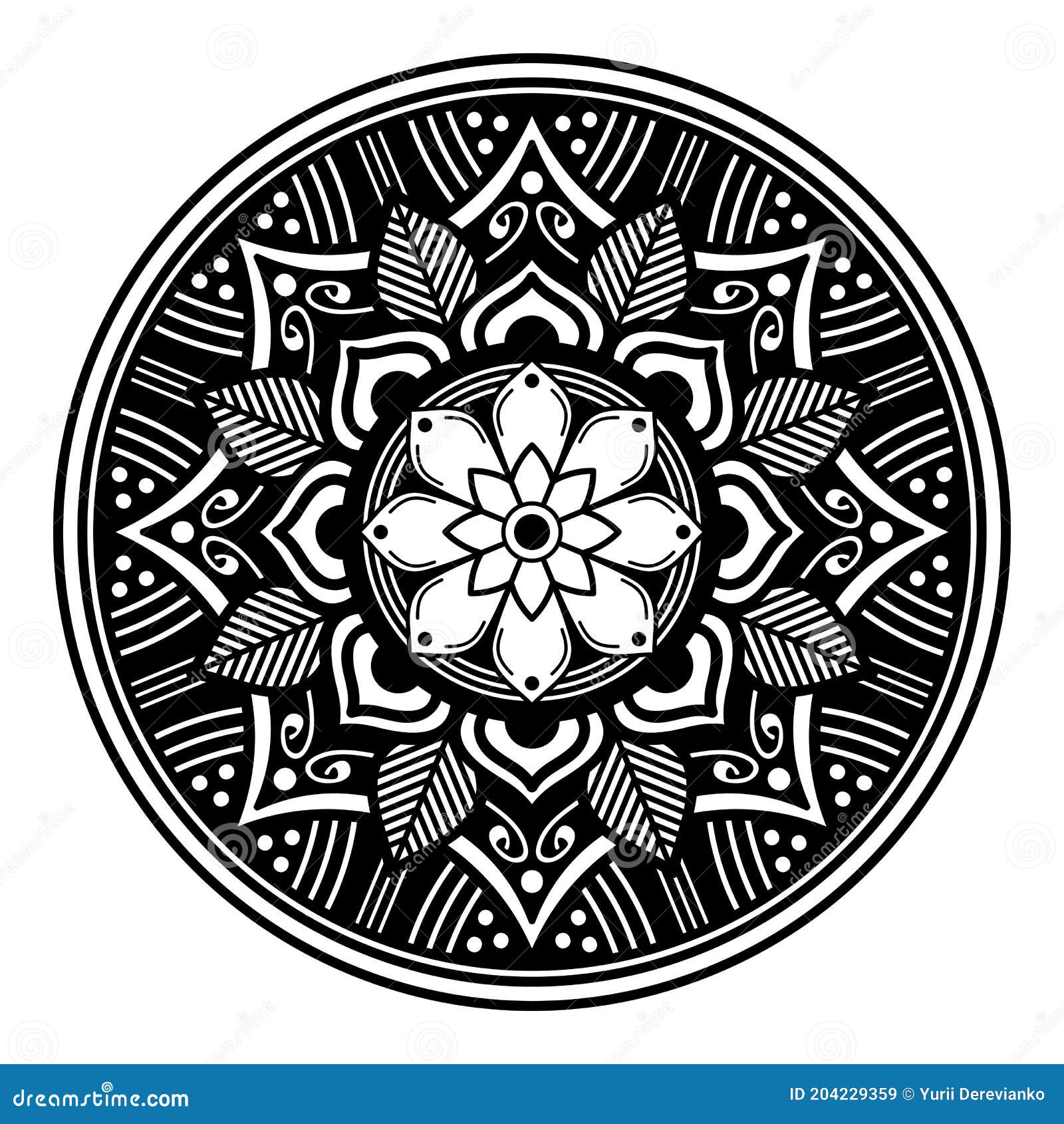 Flower-shaped mandala stock illustration. Illustration of background ...