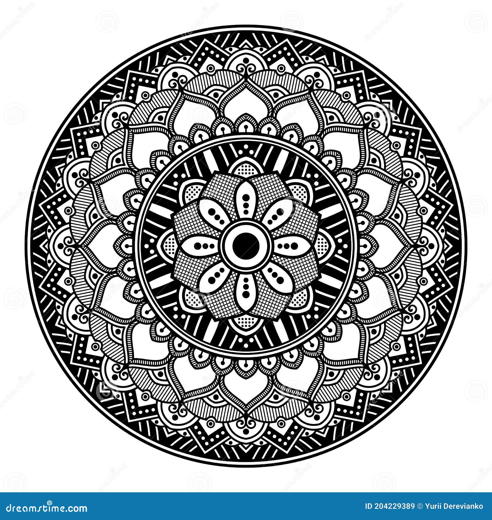 Flower-shaped mandala stock illustration. Illustration of design ...