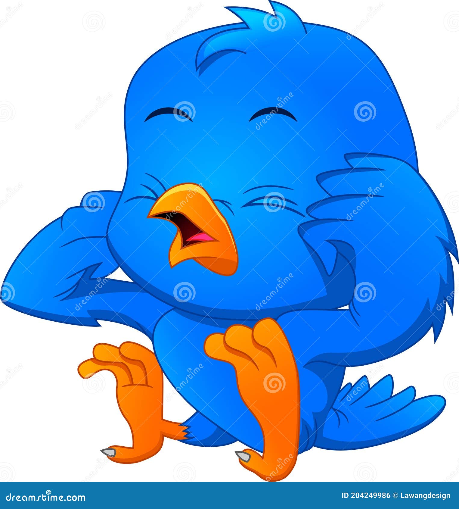 Cartoon cute bird crying stock vector. Illustration of bluebird - 204249986