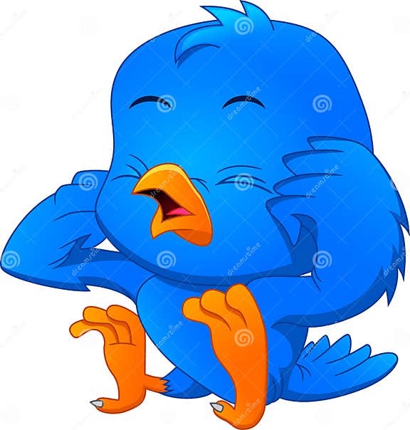 Cartoon cute bird crying stock vector. Illustration of bluebird - 204249986