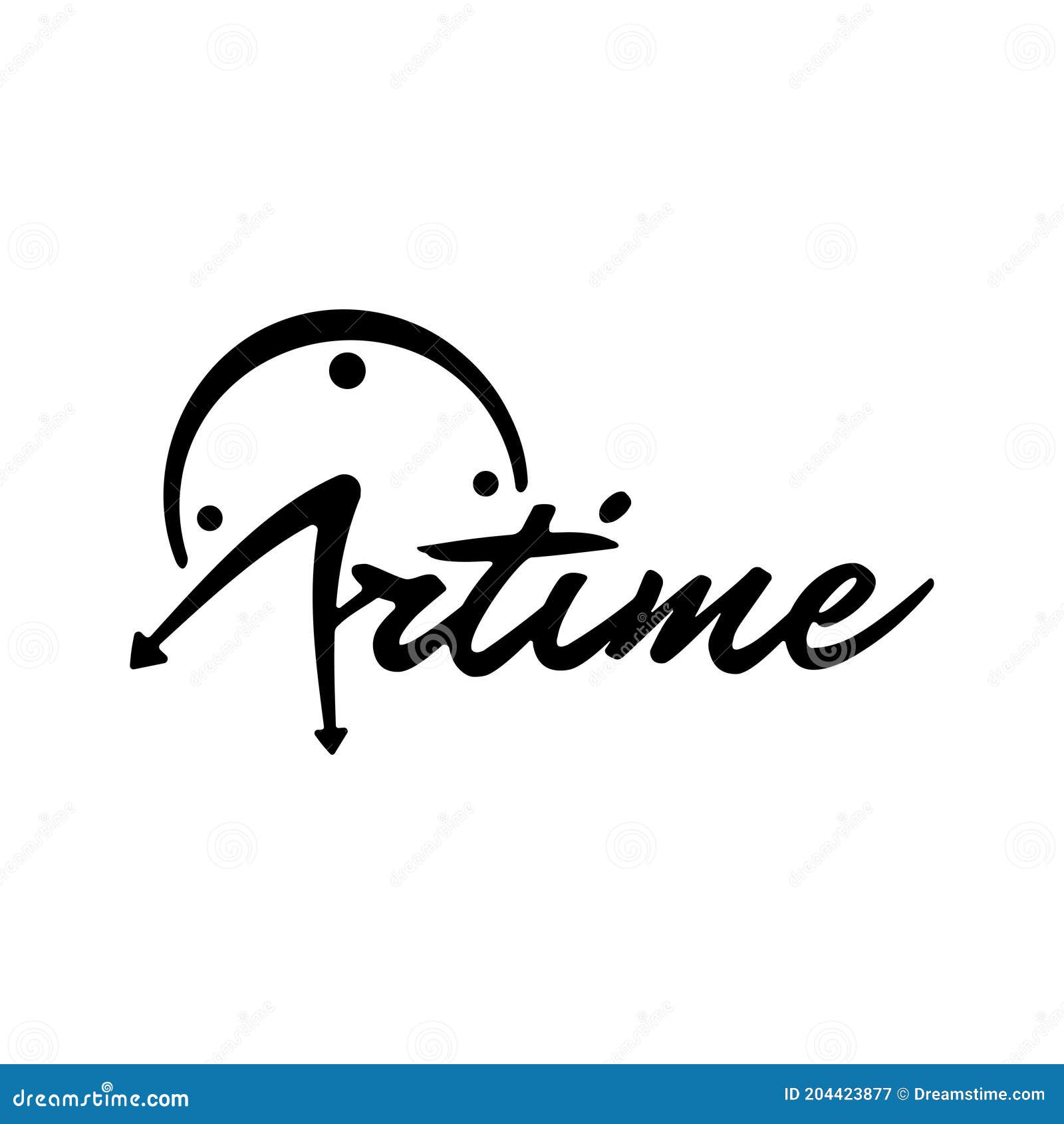 Design Lettering Art, Clock or Time Vector Stock Vector - Illustration ...