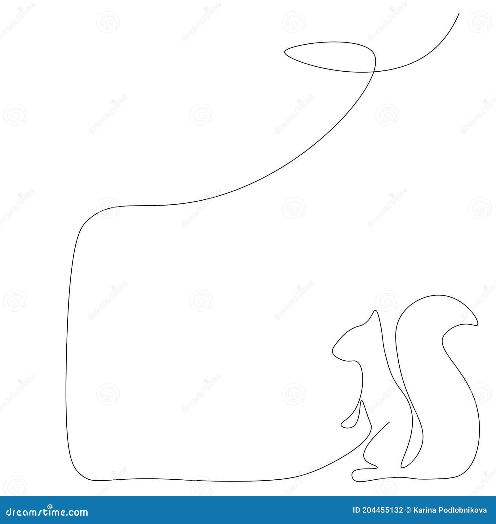 Squirrel Forest Animal Line Drawing Stock Illustration - Illustration ...