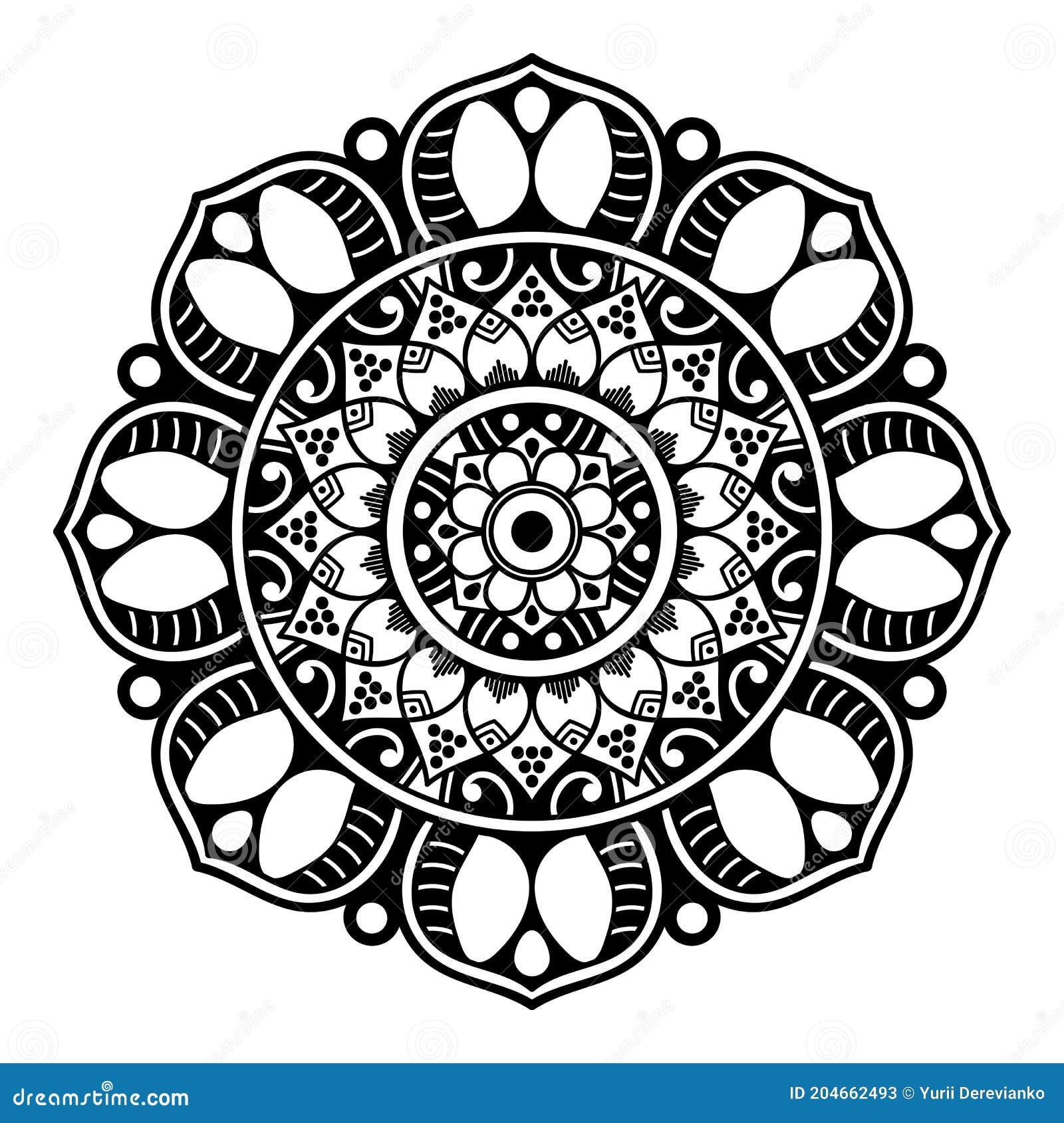 Flower-shaped mandala stock illustration. Illustration of laser - 204662493