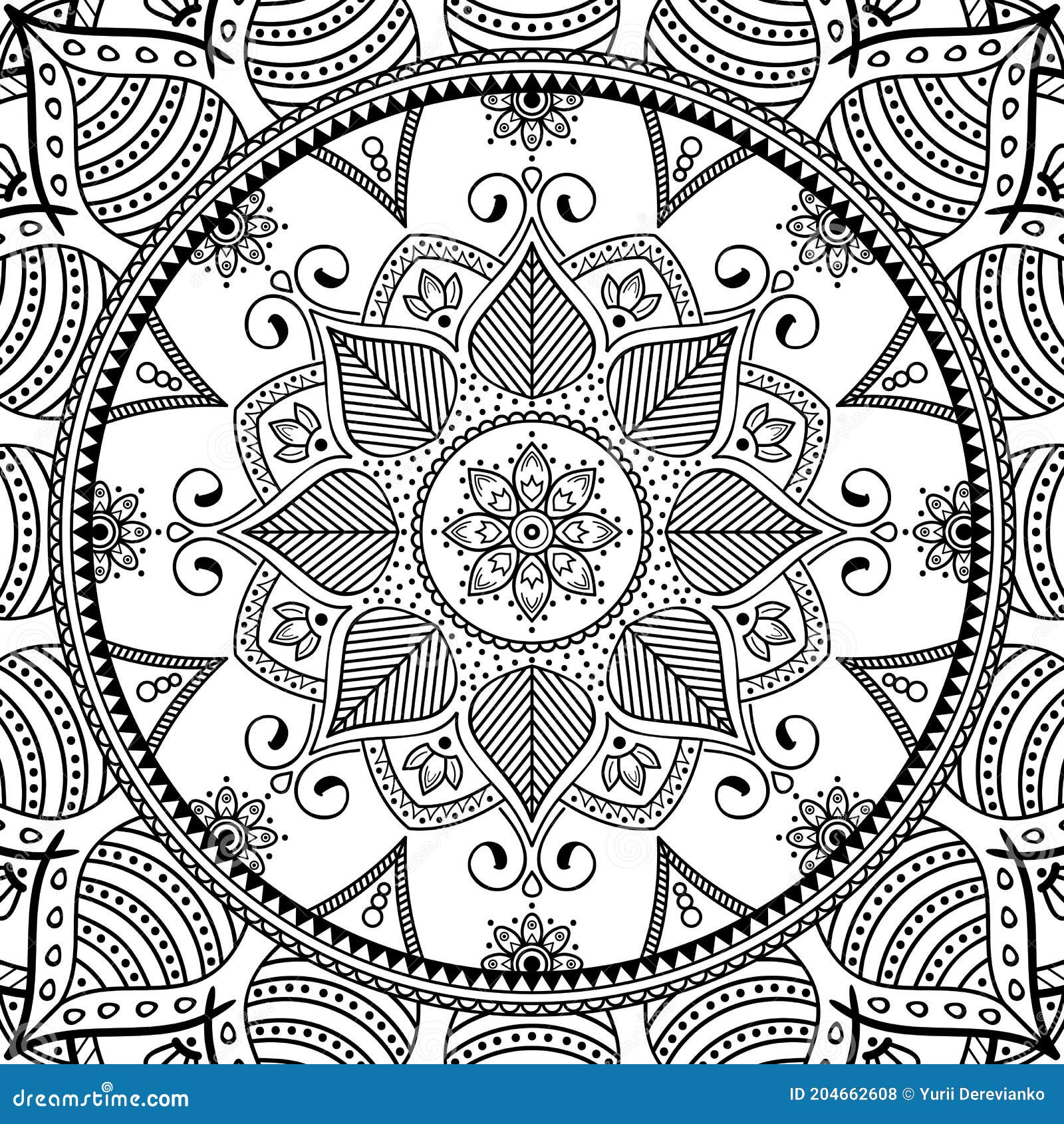 Flower-shaped mandala stock illustration. Illustration of cutout ...