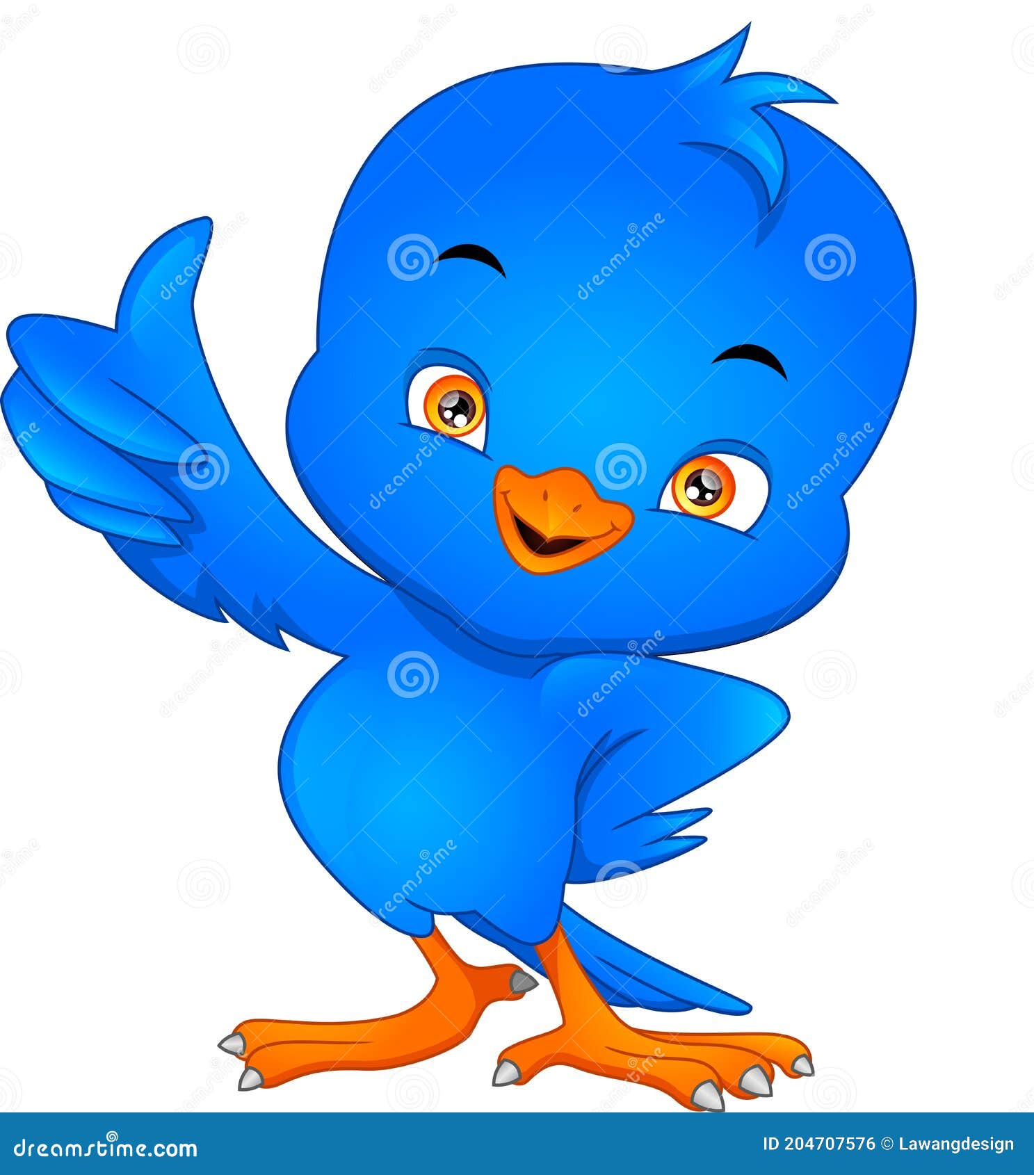 Cute Bird Cartoon Thumbs Up Stock Vector - Illustration of gesturing ...