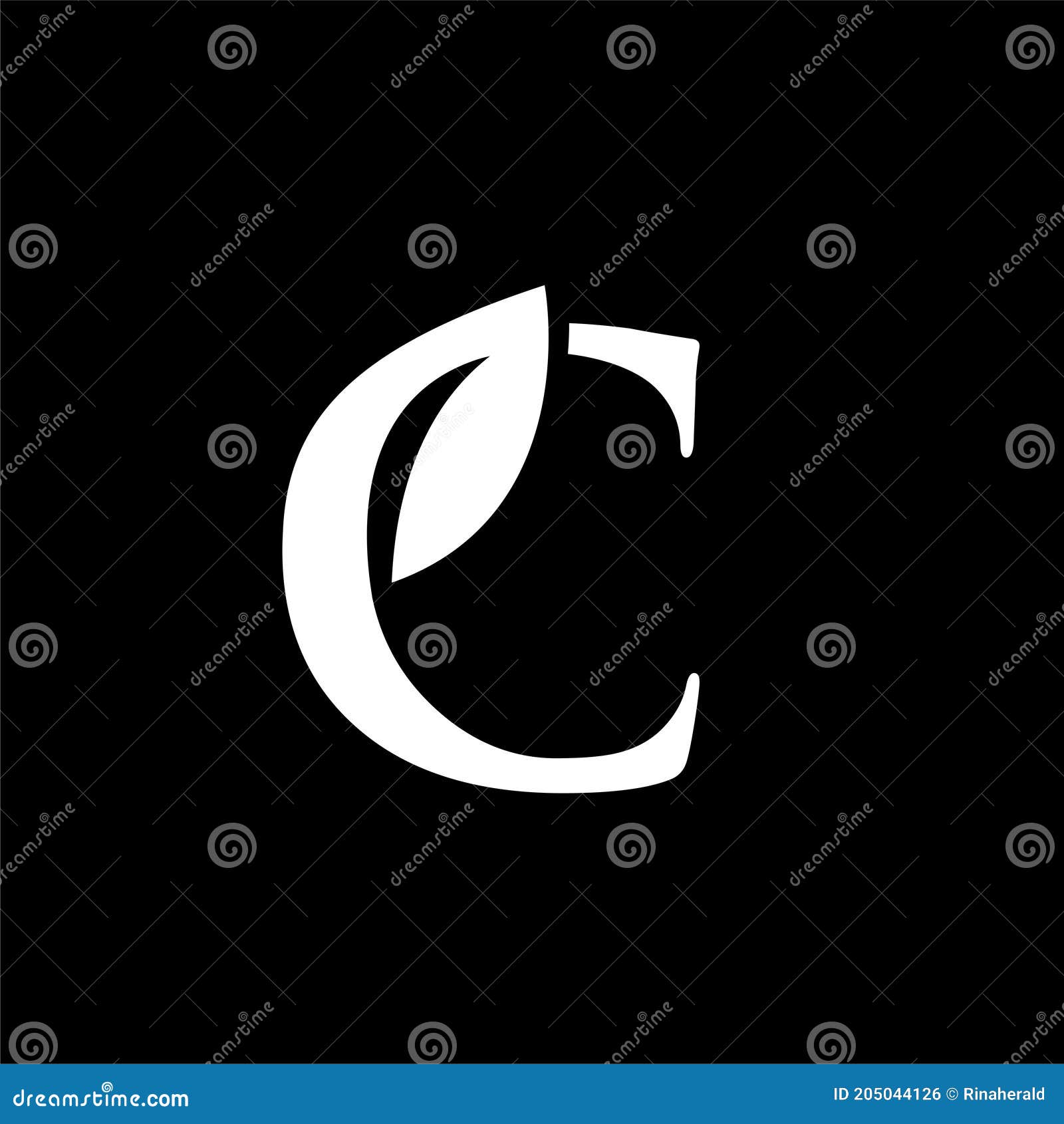 Letter C leaf white logo stock vector. Illustration of clean - 205044126