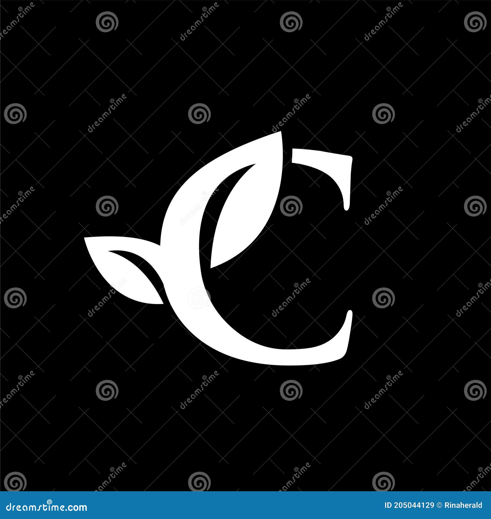 Letter C leaf white logo stock vector. Illustration of business - 205044129