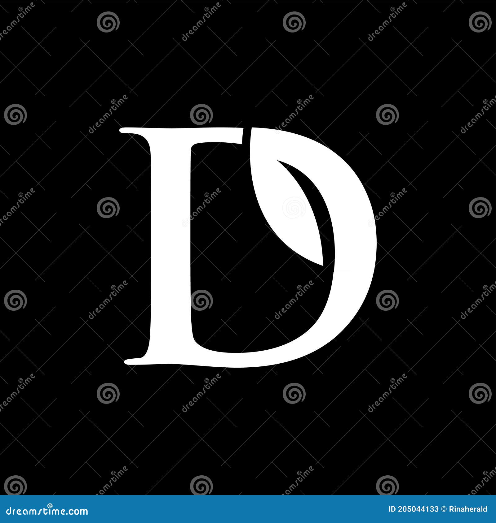 Letter D leaf white logo stock vector. Illustration of decoration ...